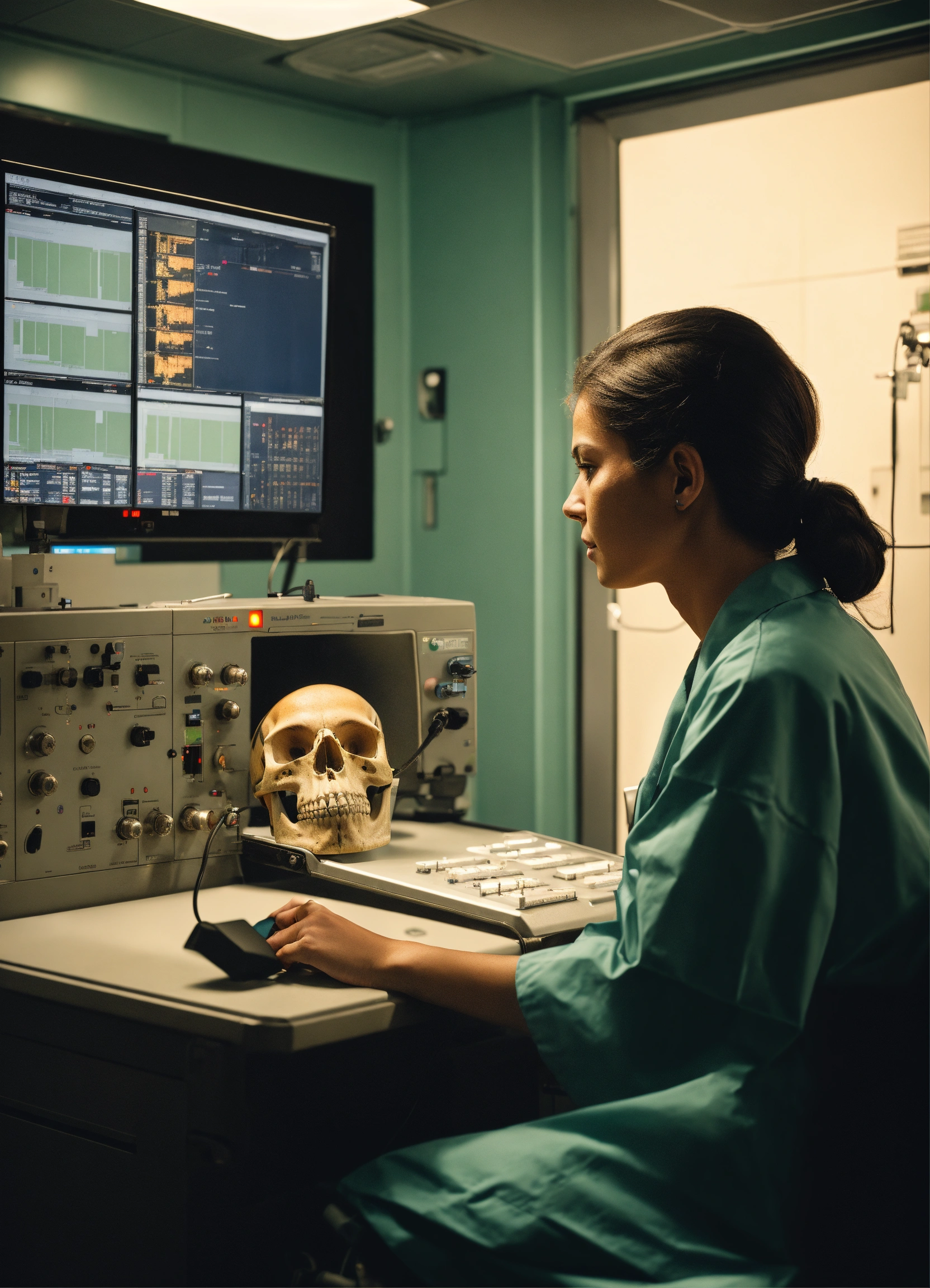 Lexica - A realistic reporting radiographer at a radiolgy wprk station ...