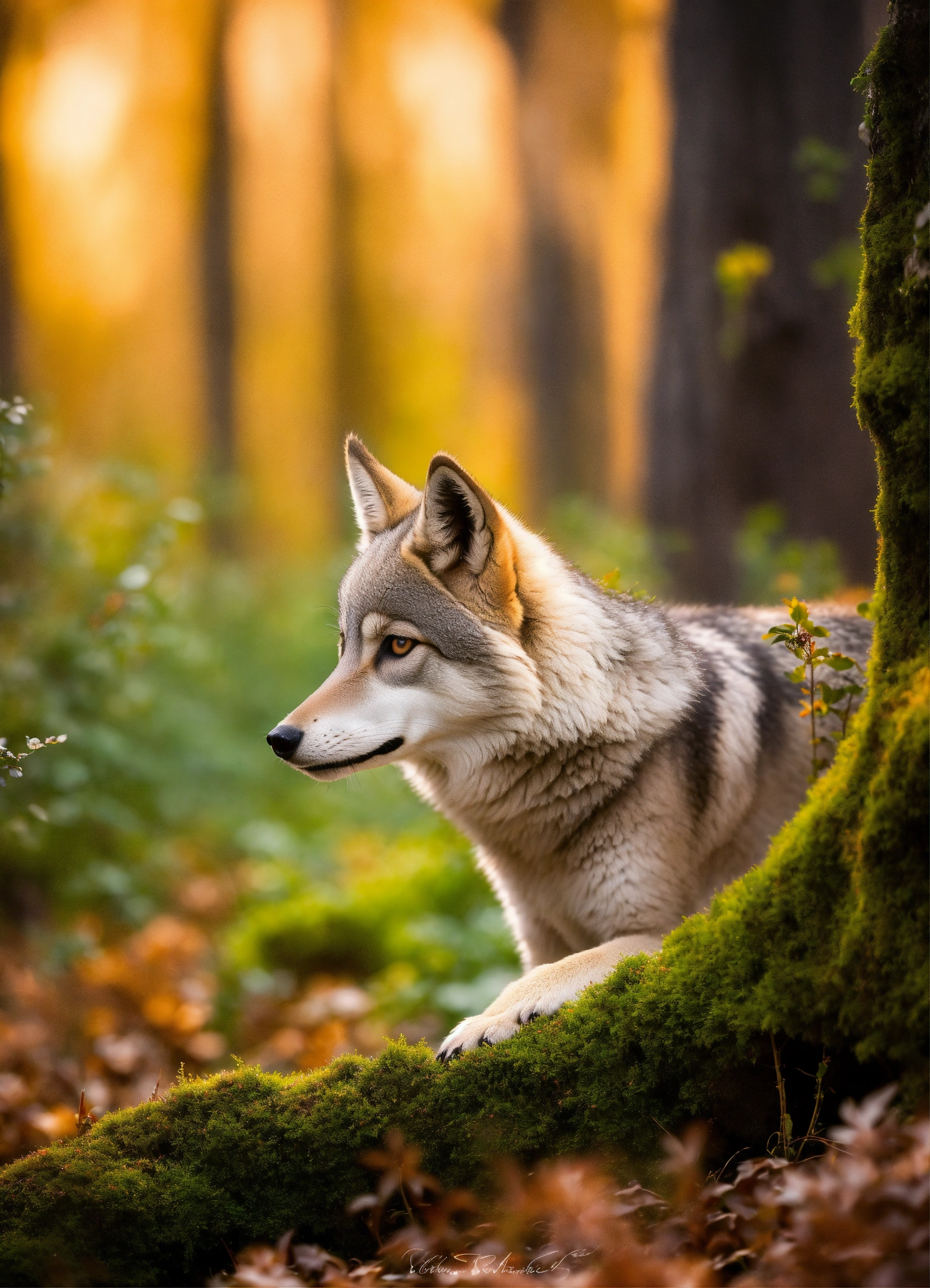 Lexica - Un petit loup trop mignon dans une ambiance magique avec des ...