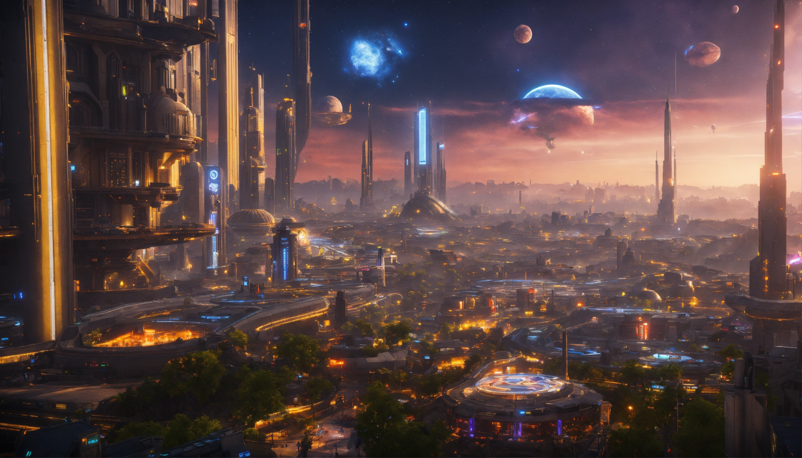 Lexica - Galactic city, trending on artstation, 8k, unreal engine