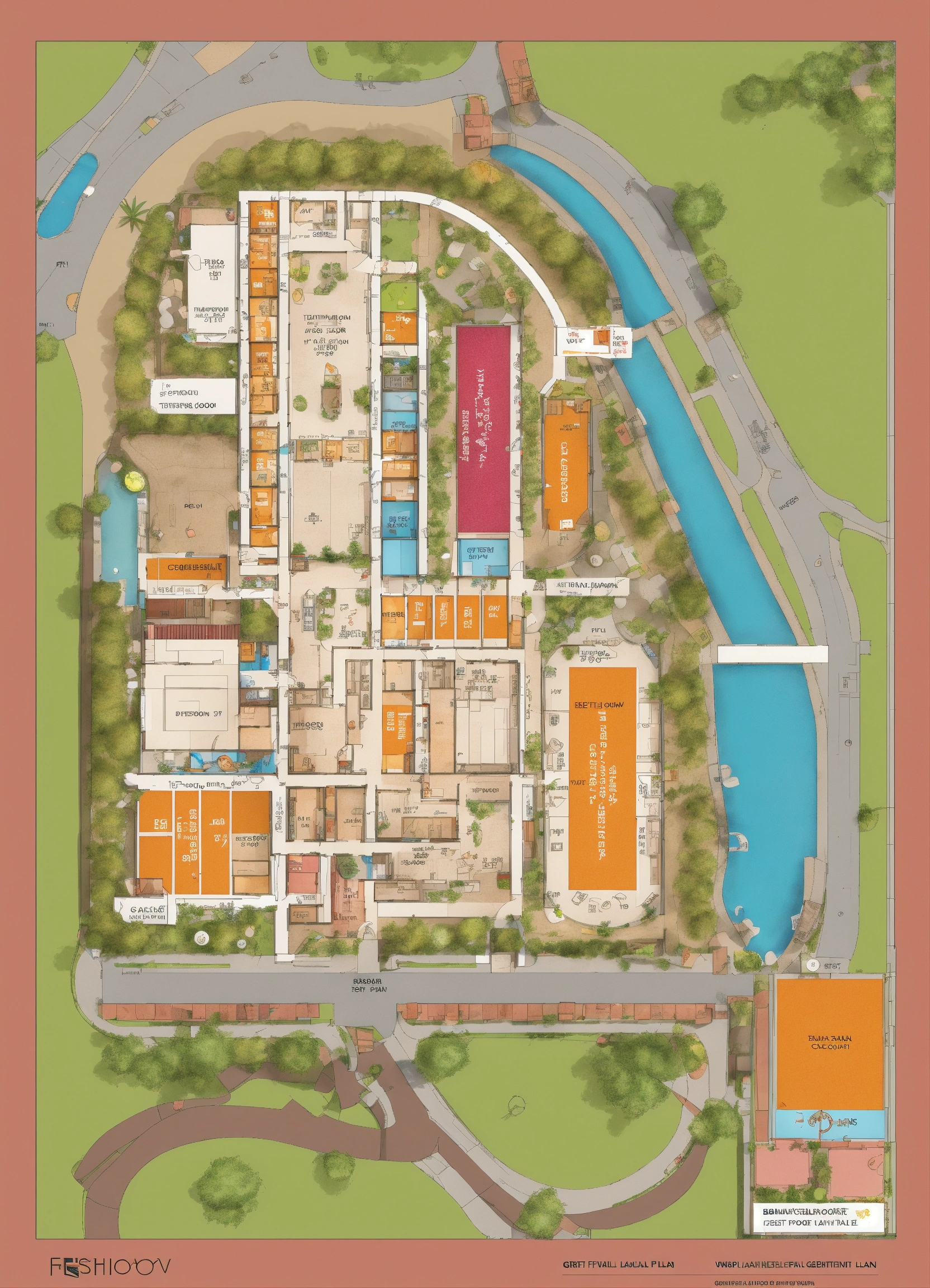Lexica - Generate a floor plan image for the "Bahraini Oasis Street ...