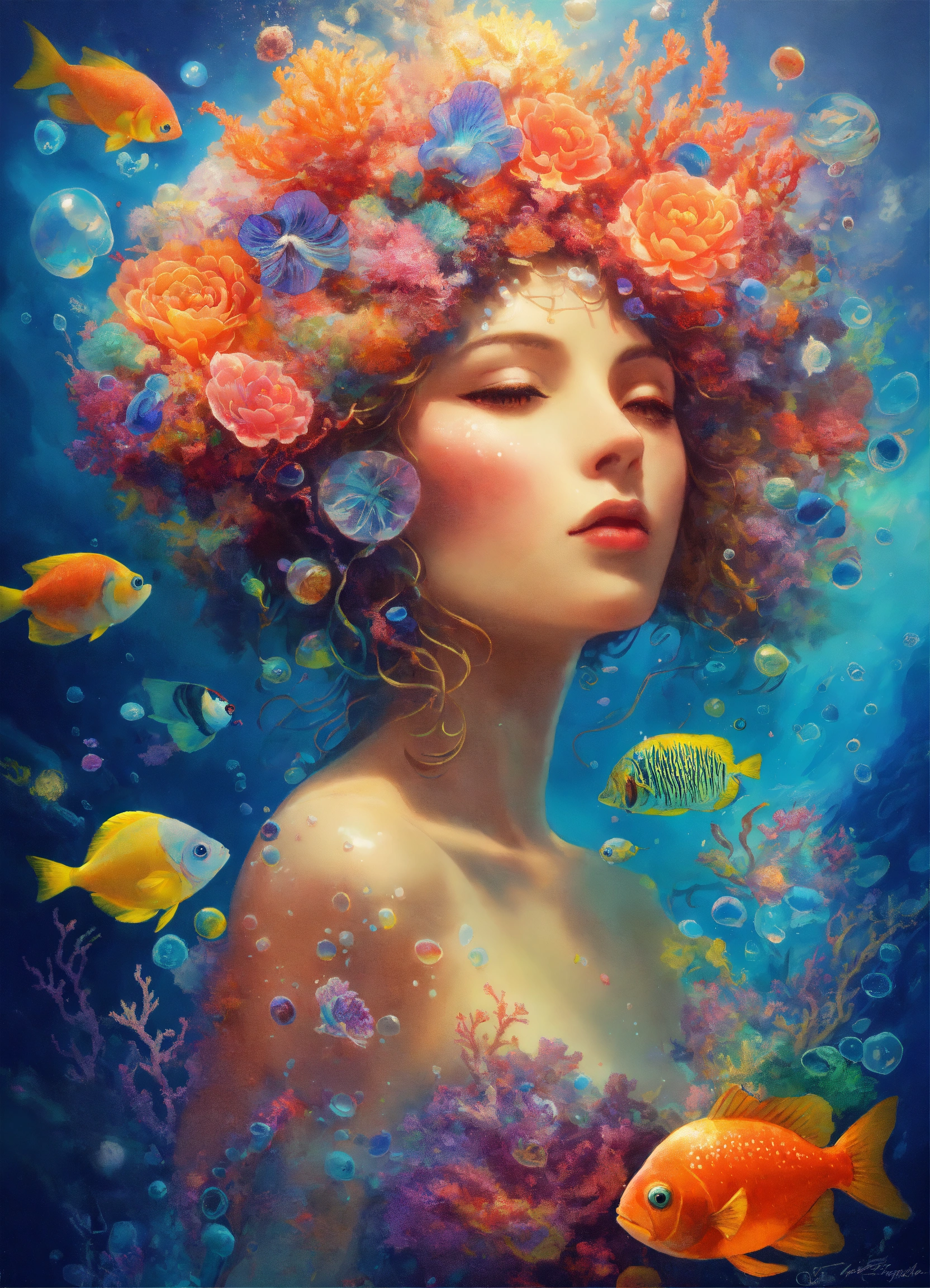 Lexica - Pearl of the ocean, deep sea avatar, feminine and beautiful ...