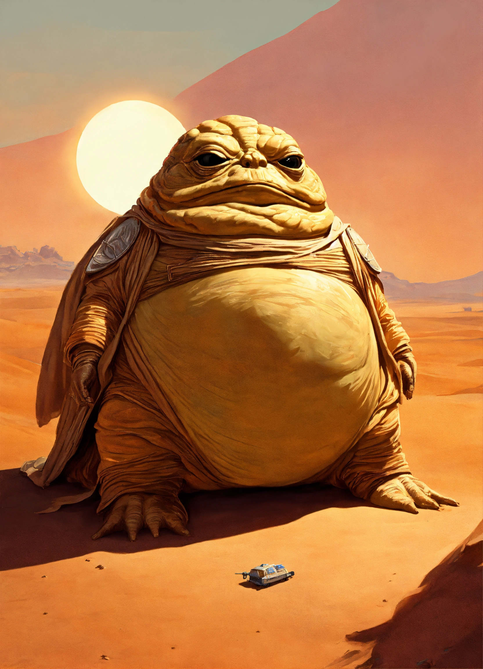 Lexica - Digital art of a Hutt on Tatooine.