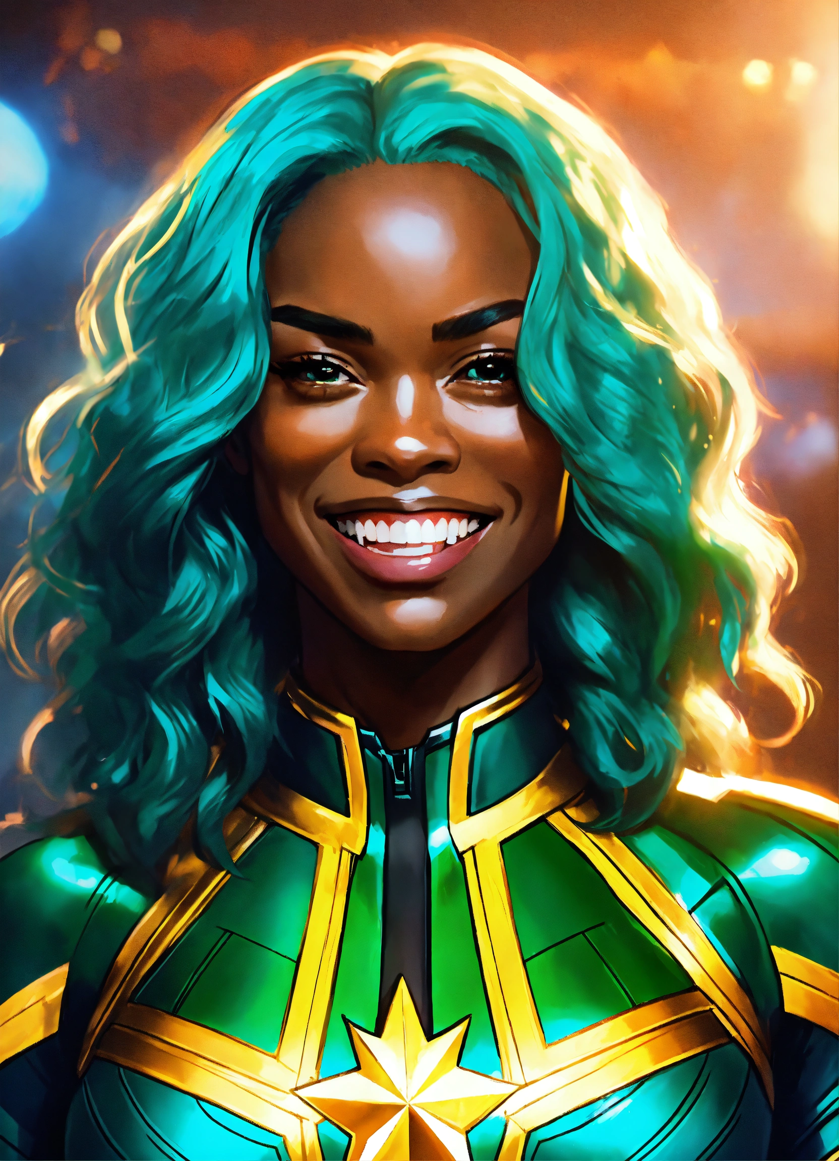 Lexica - Sing style, African American Captain Marvel, well defined ...