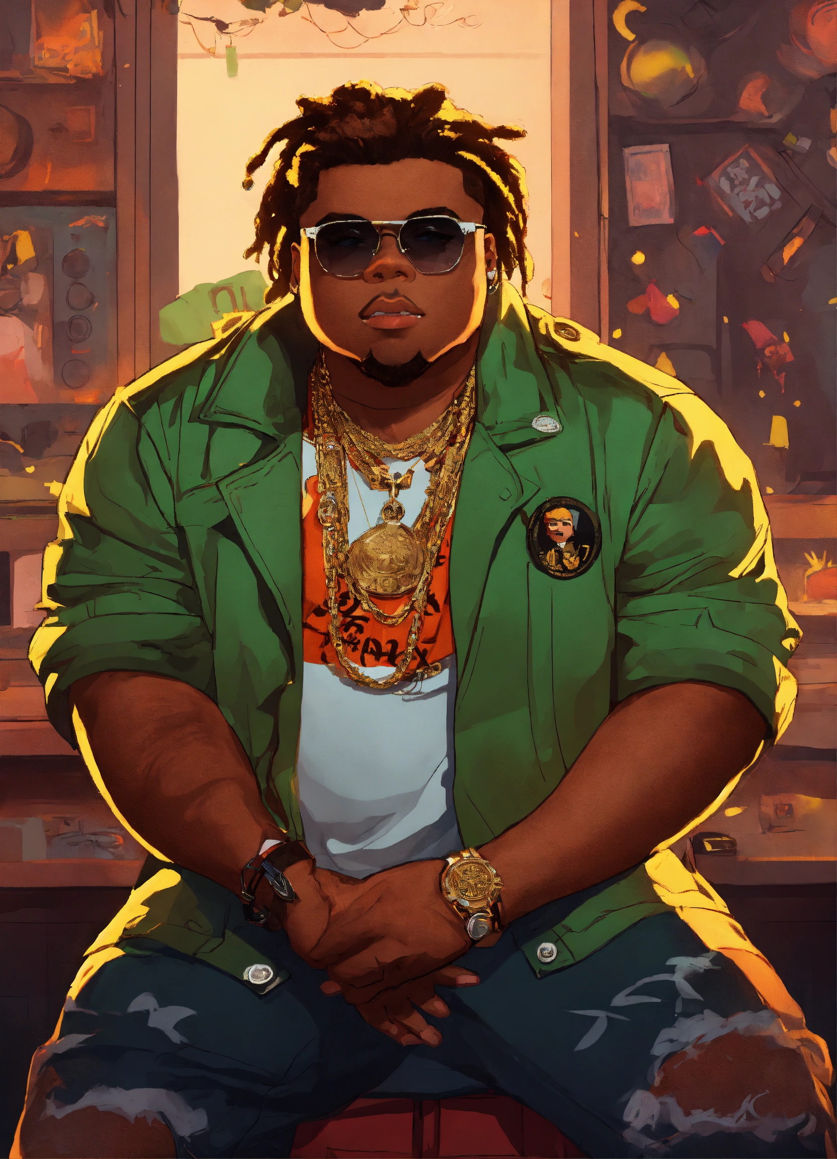 Lexica - Gunna in cartoon blackground