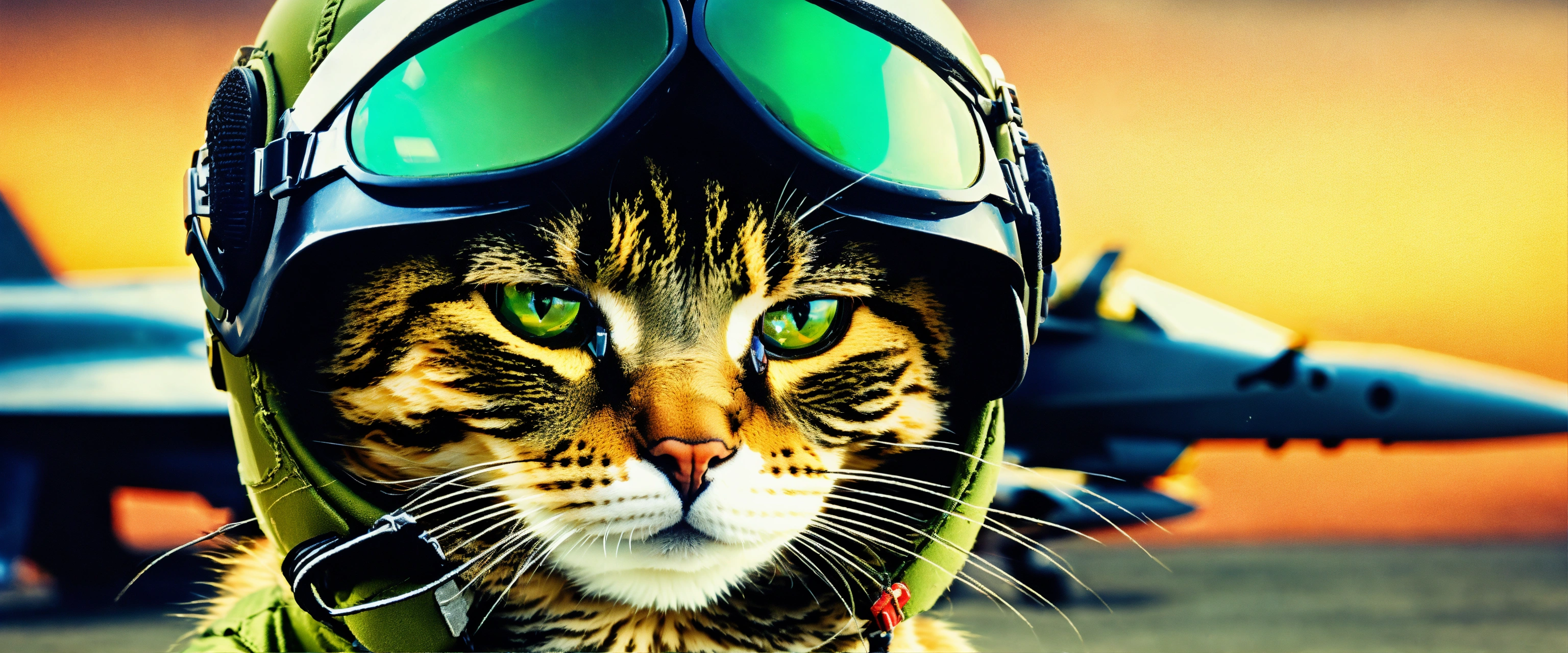 Lexica - A cute cat wearing sun glass and military airforce helmet and ...