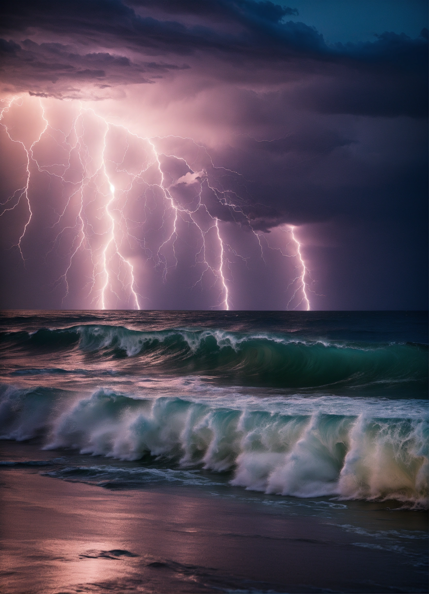 Lexica - Sea scenery, lightning, massive swell.