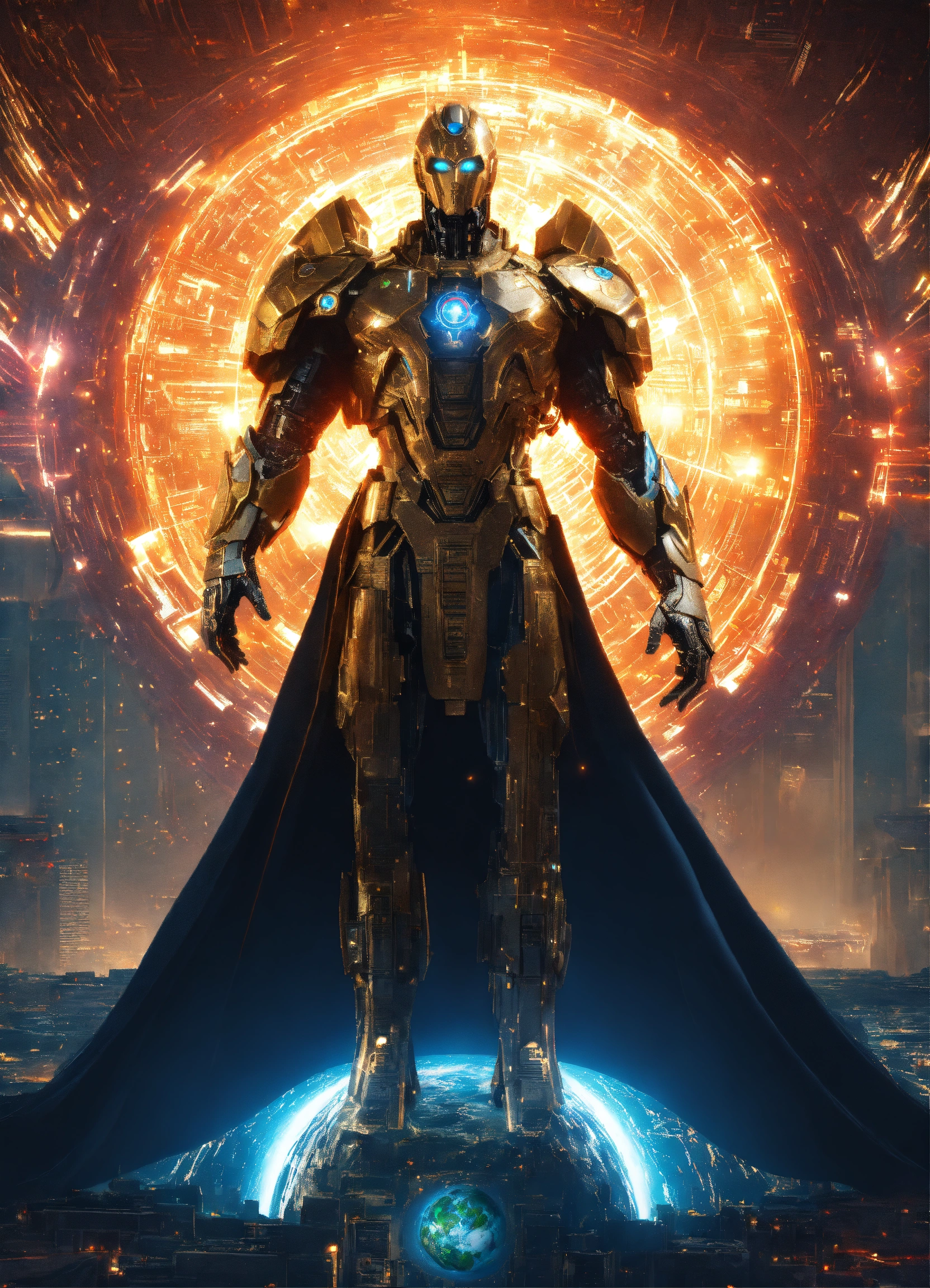 Lexica - AI omnipotent super evil AI mega god holding the earth, super ...