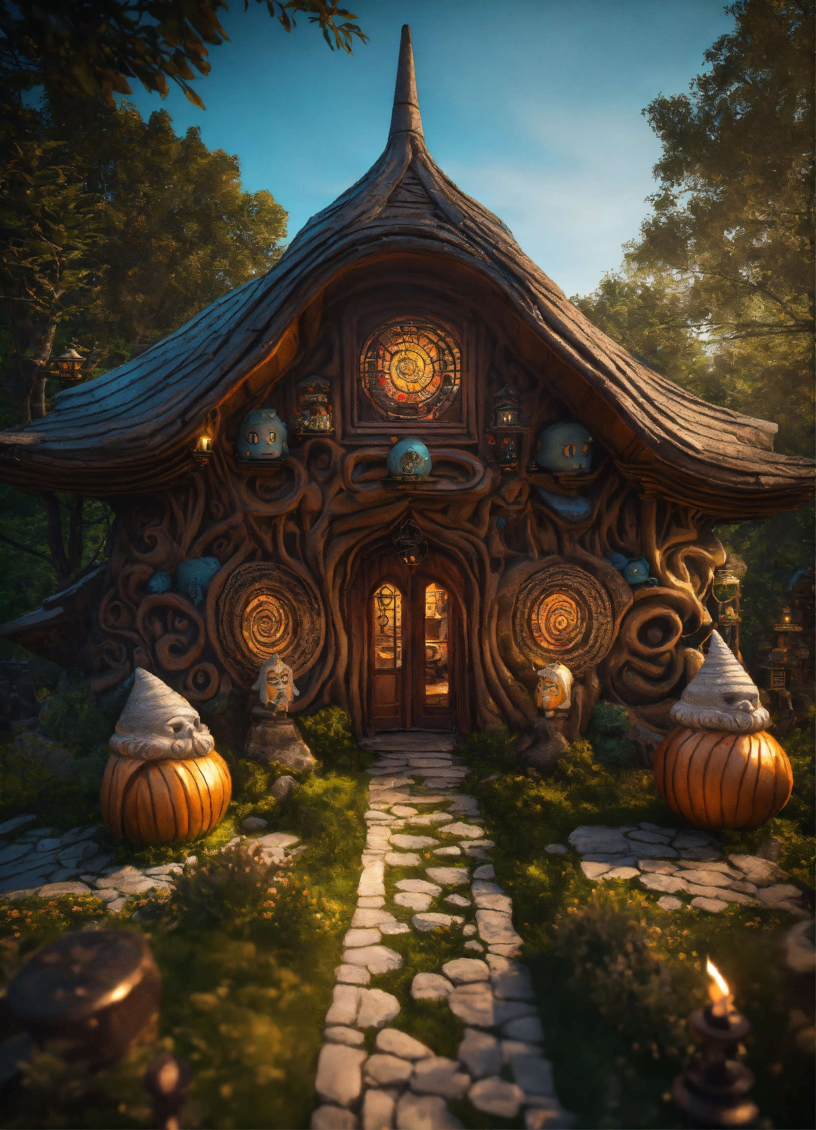 Lexica - An ancient spiritual gnome fairy tale style cottage . Style of ...