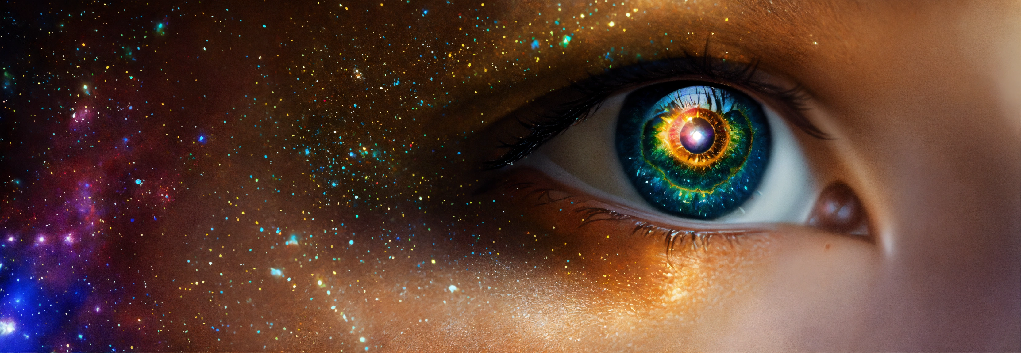 Lexica - Woman's eye and universe double exosure, 16k
