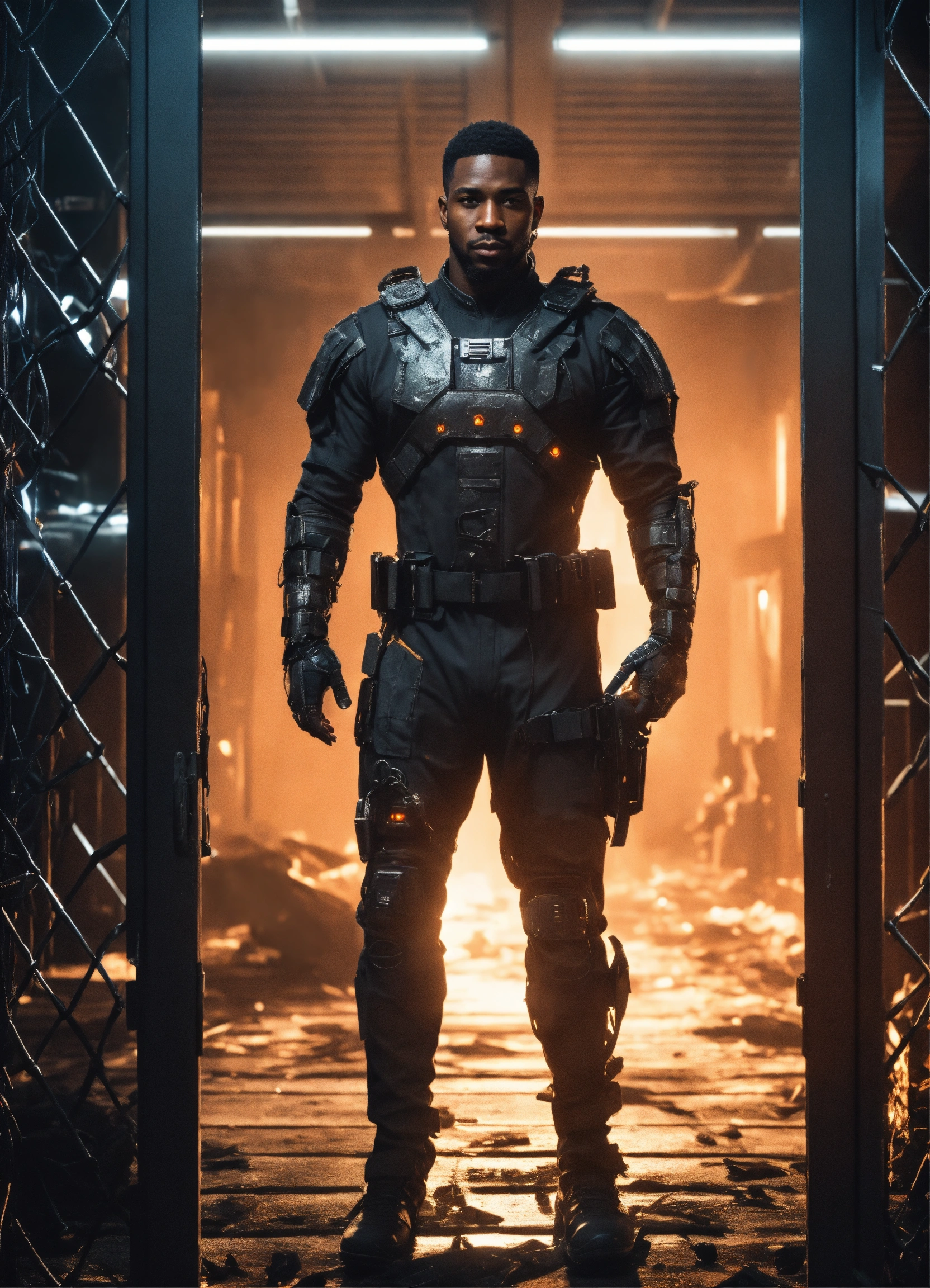 Lexica - Handcuffed, a handsome black male god, a strong prisoner with ...