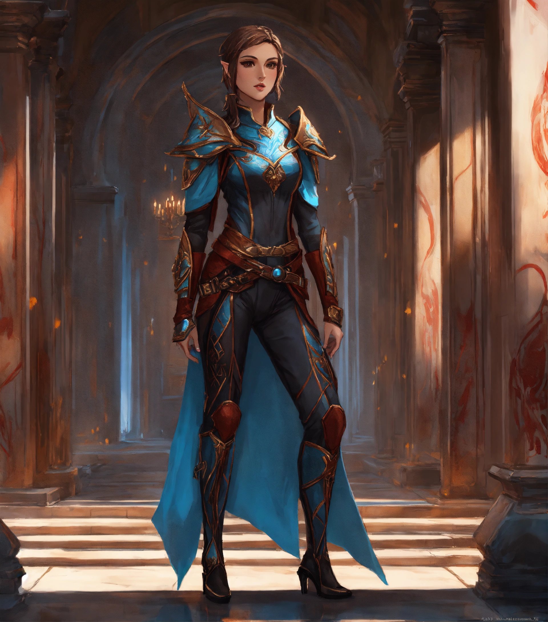 Lexica - Full body drawing of a high elf, royalty, futuristic, black ...
