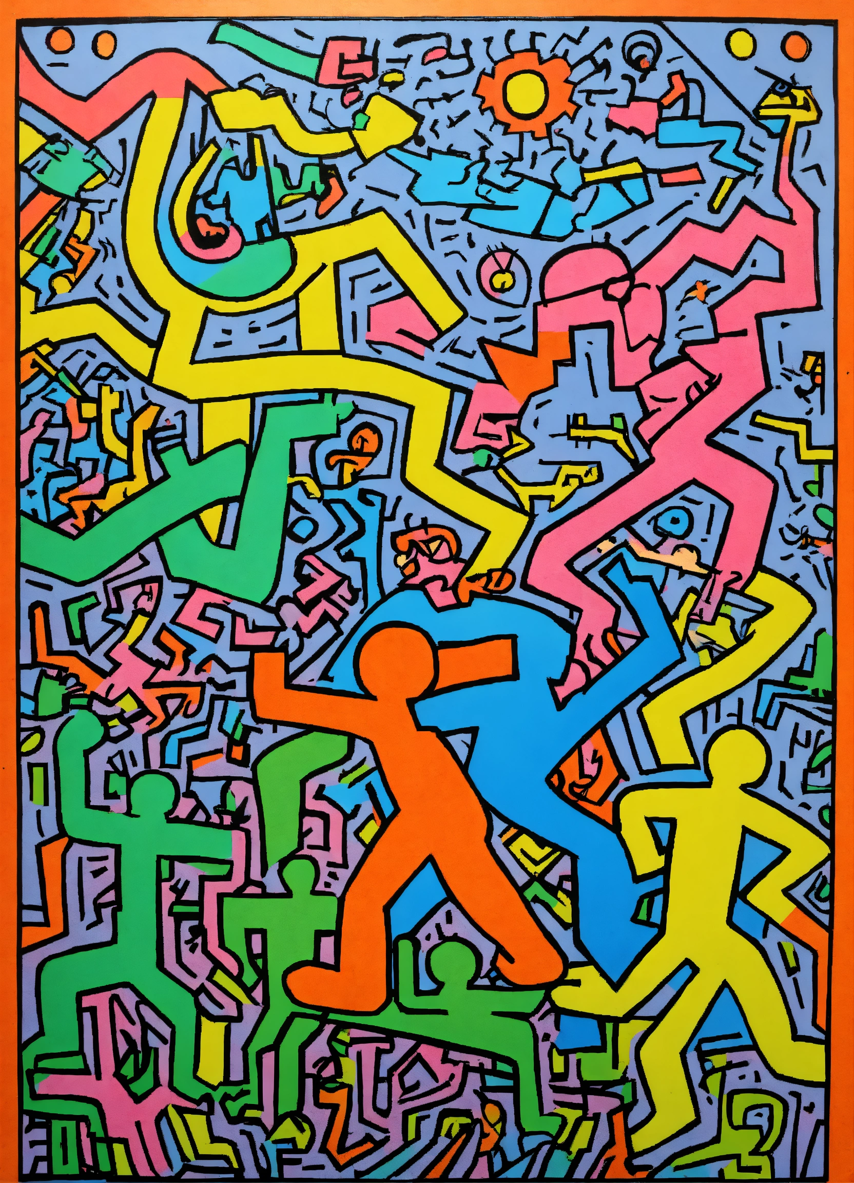 Lexica - Continuous line drawing inspired by keith haring, Kathleen ...