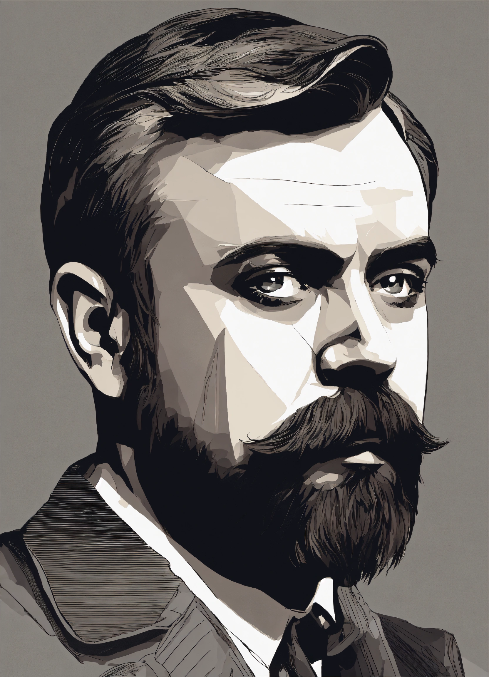 Lexica - Anton Dvorak vector back and white style with 3 shades of grey