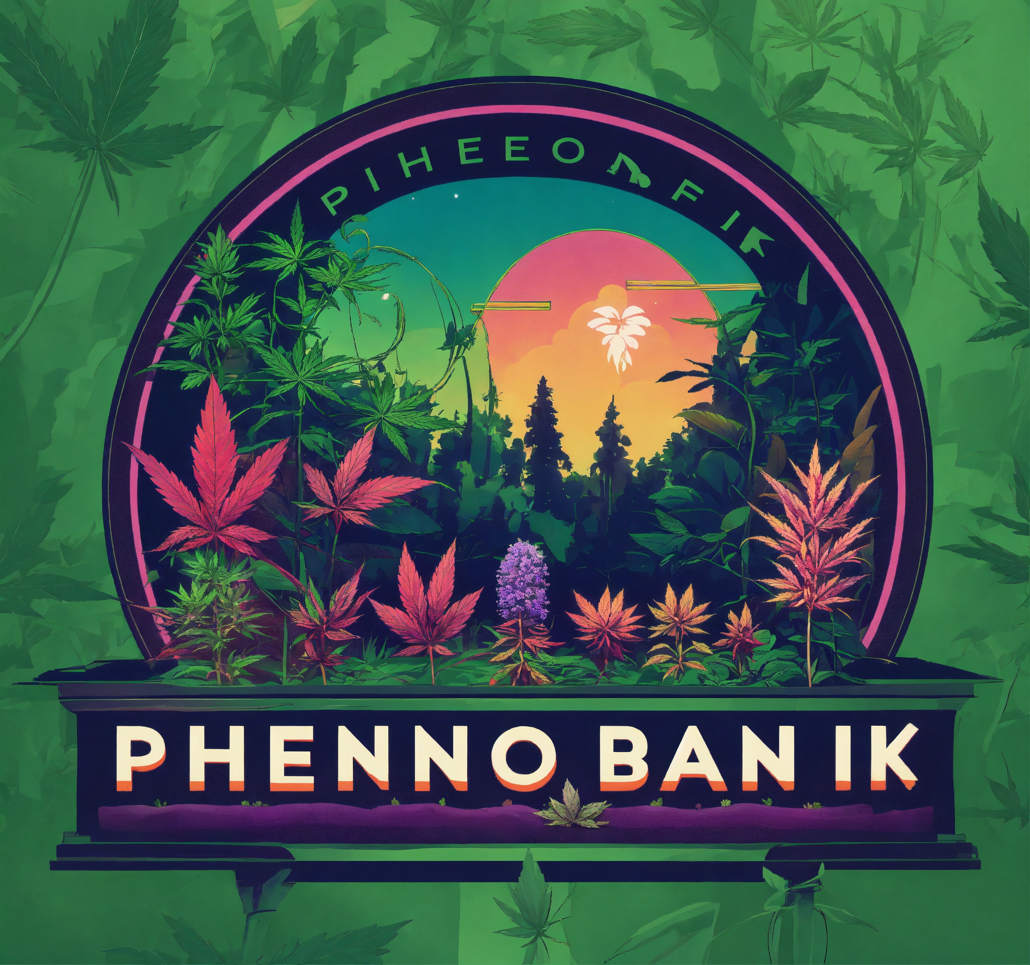 Lexica - Logo of a seed store with name "Pheno BANK", Surreal, seed ...