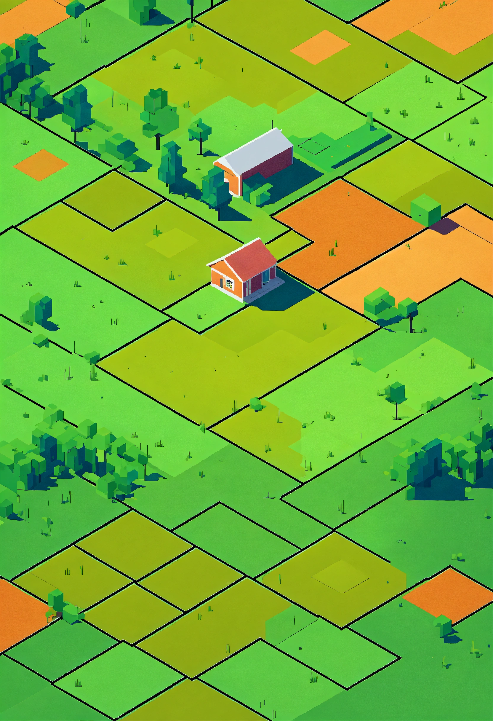 Lexica - Simple pixel 2d flat empty plain grassy landscape from above ...
