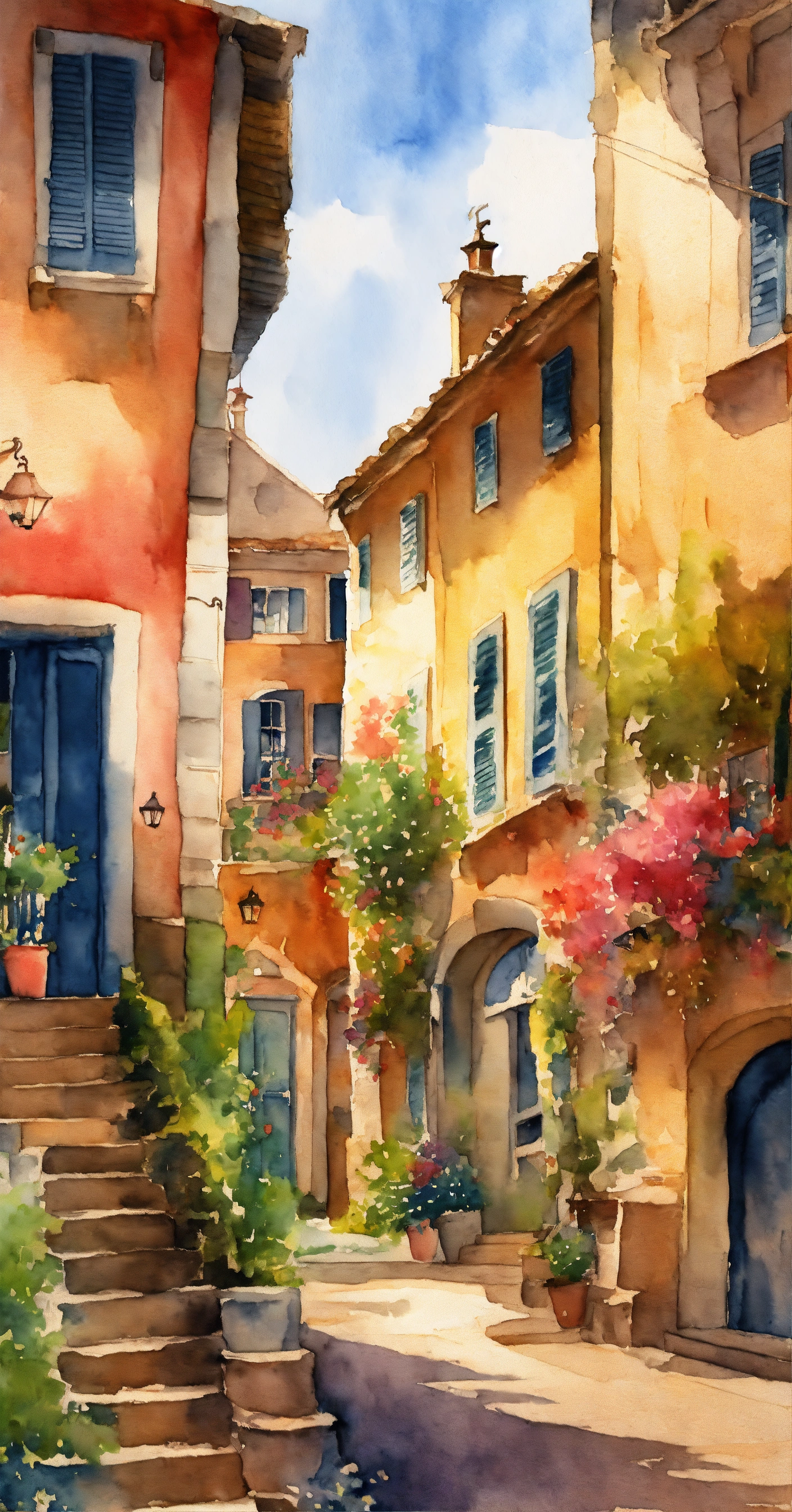 Lexica - Eccentric houses lined up, Fanciful houses, Provencal style ...