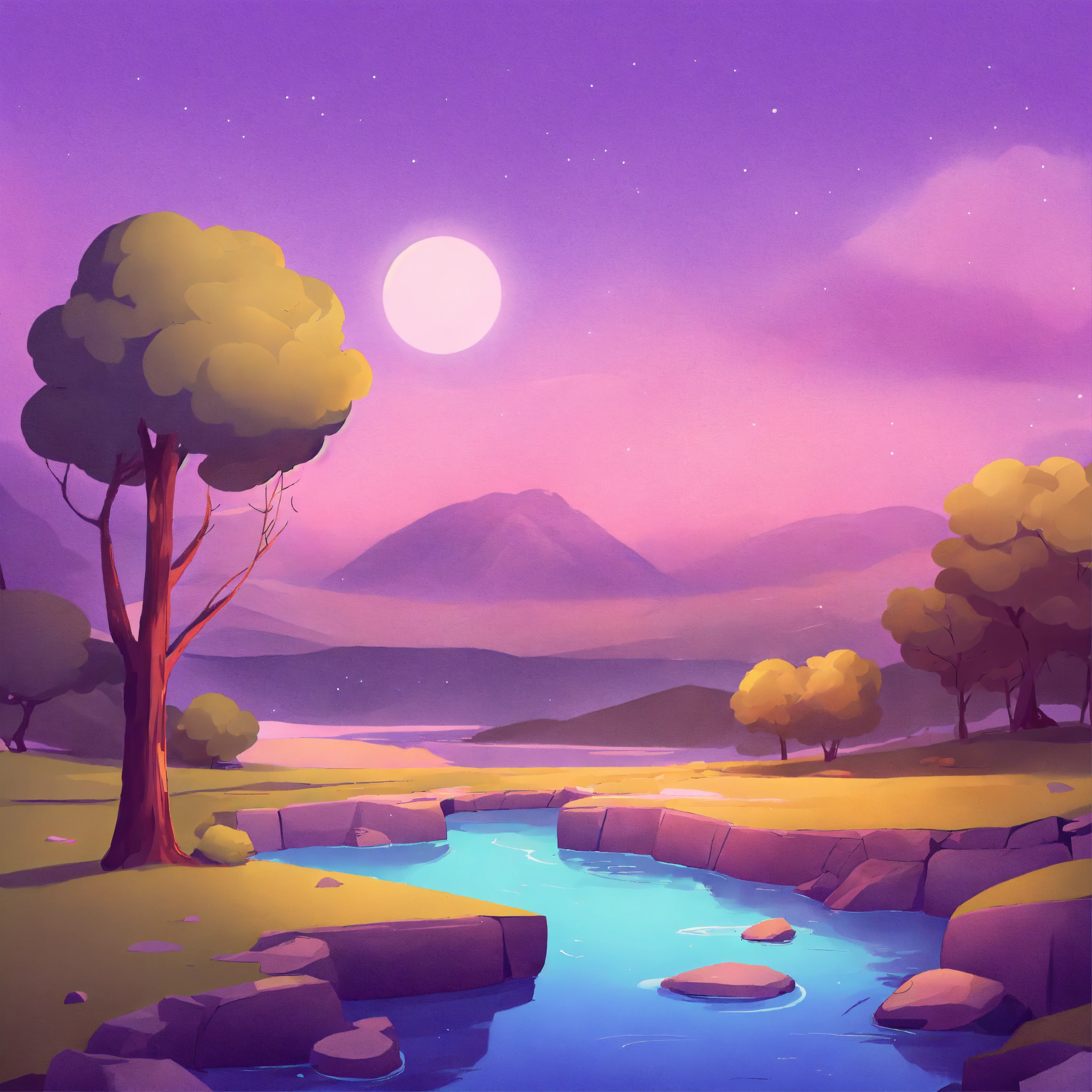 Lexica - Cartoon simple solid color background, purple hue, 2D ...