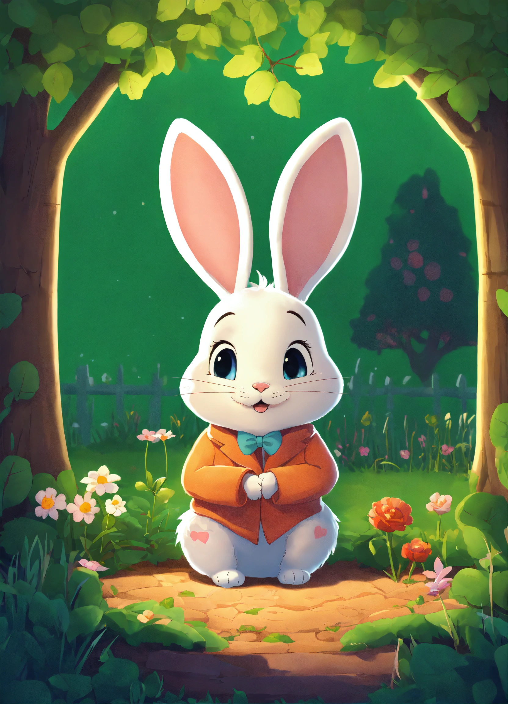 Lexica - Hello, bunny. He hops in the garden, finding a warm burrow to ...