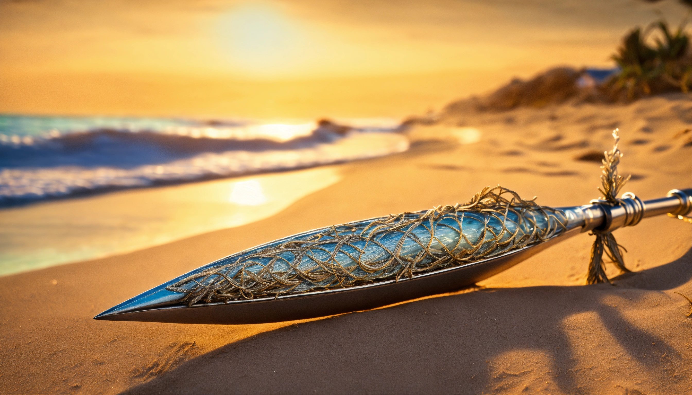 Lexica - 8k, picture of a narrow and delicate toothed fishing spear ...