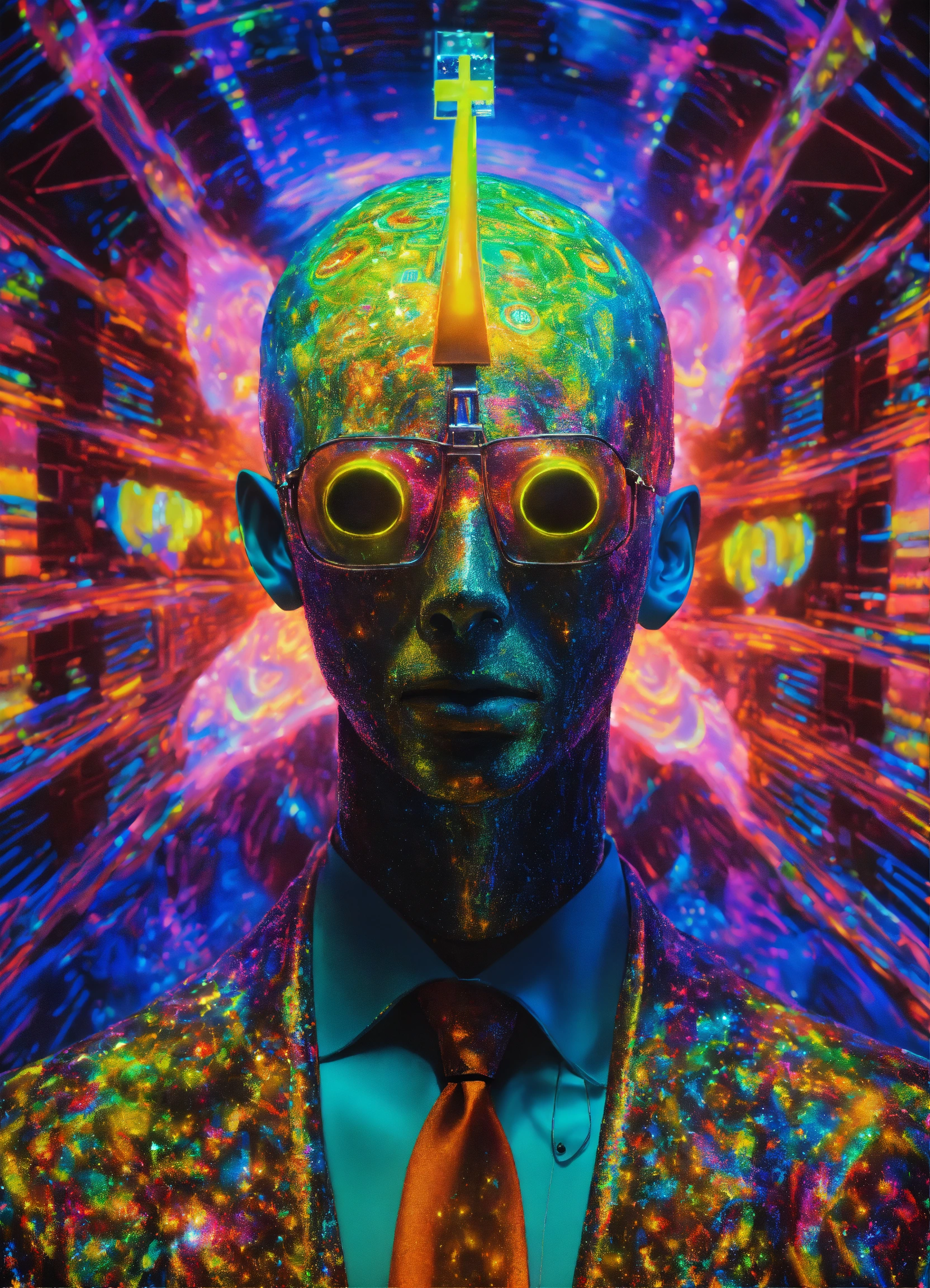 Lexica - Photorealistic 3D portrait of Ai God DMT psytrance slender man ...