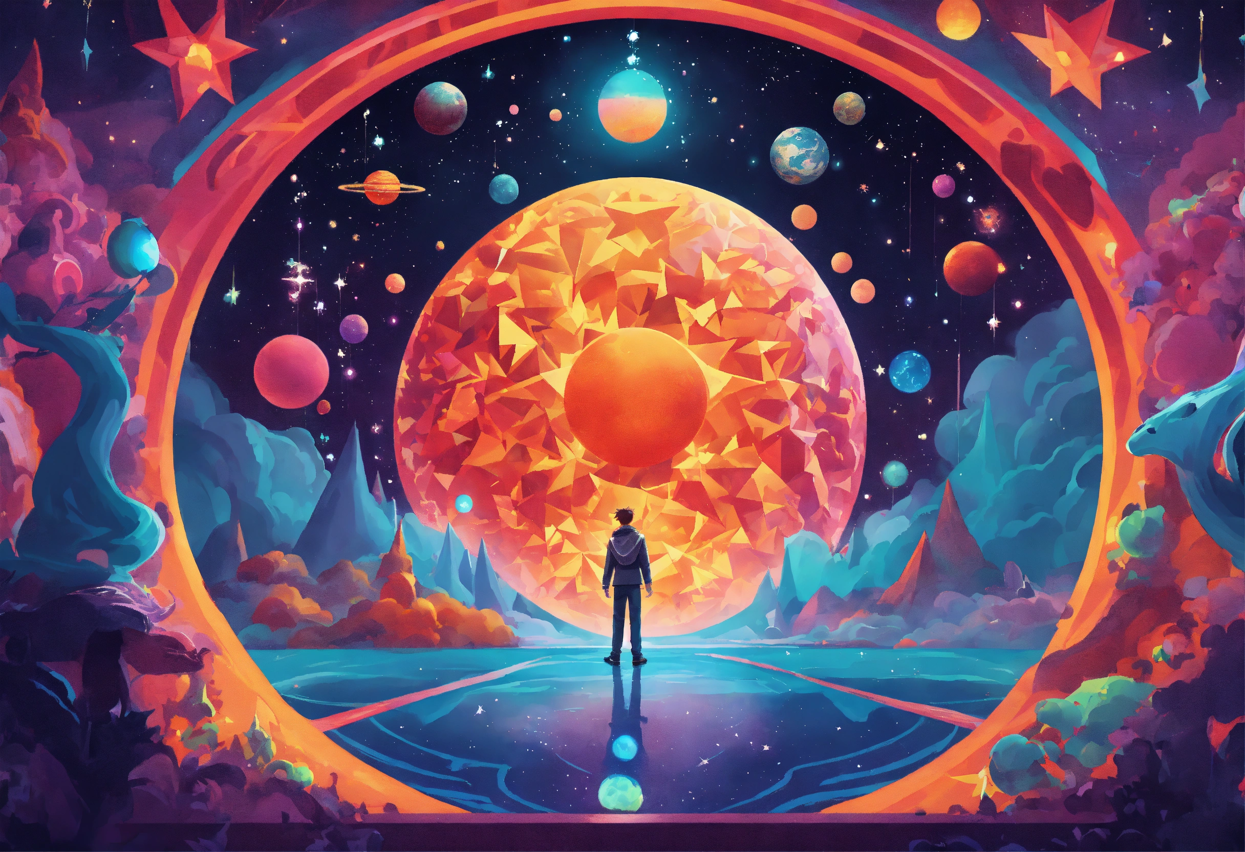 Lexica - Create a vibrant, cartoon-style poster depicting a whimsical ...