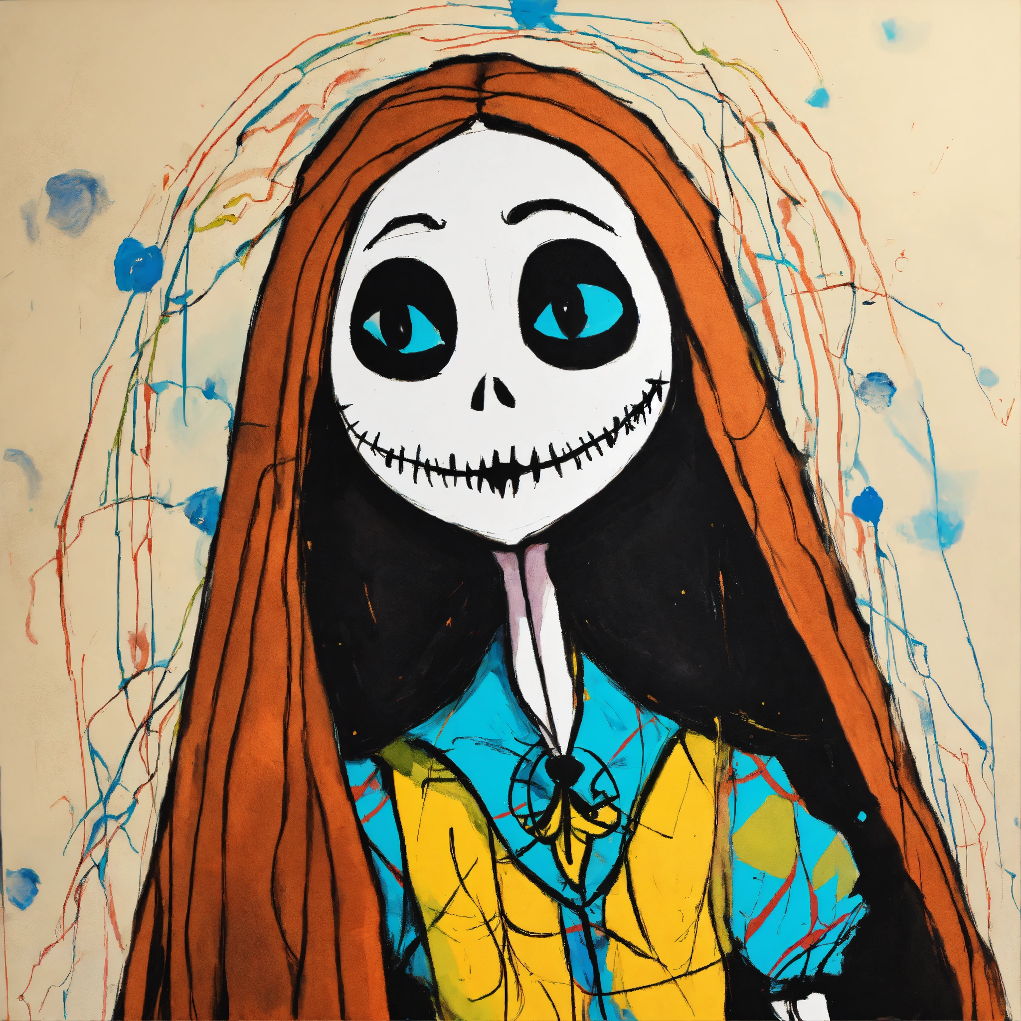 Lexica - Minimalistic painting of sally from nightmare before christmas ...