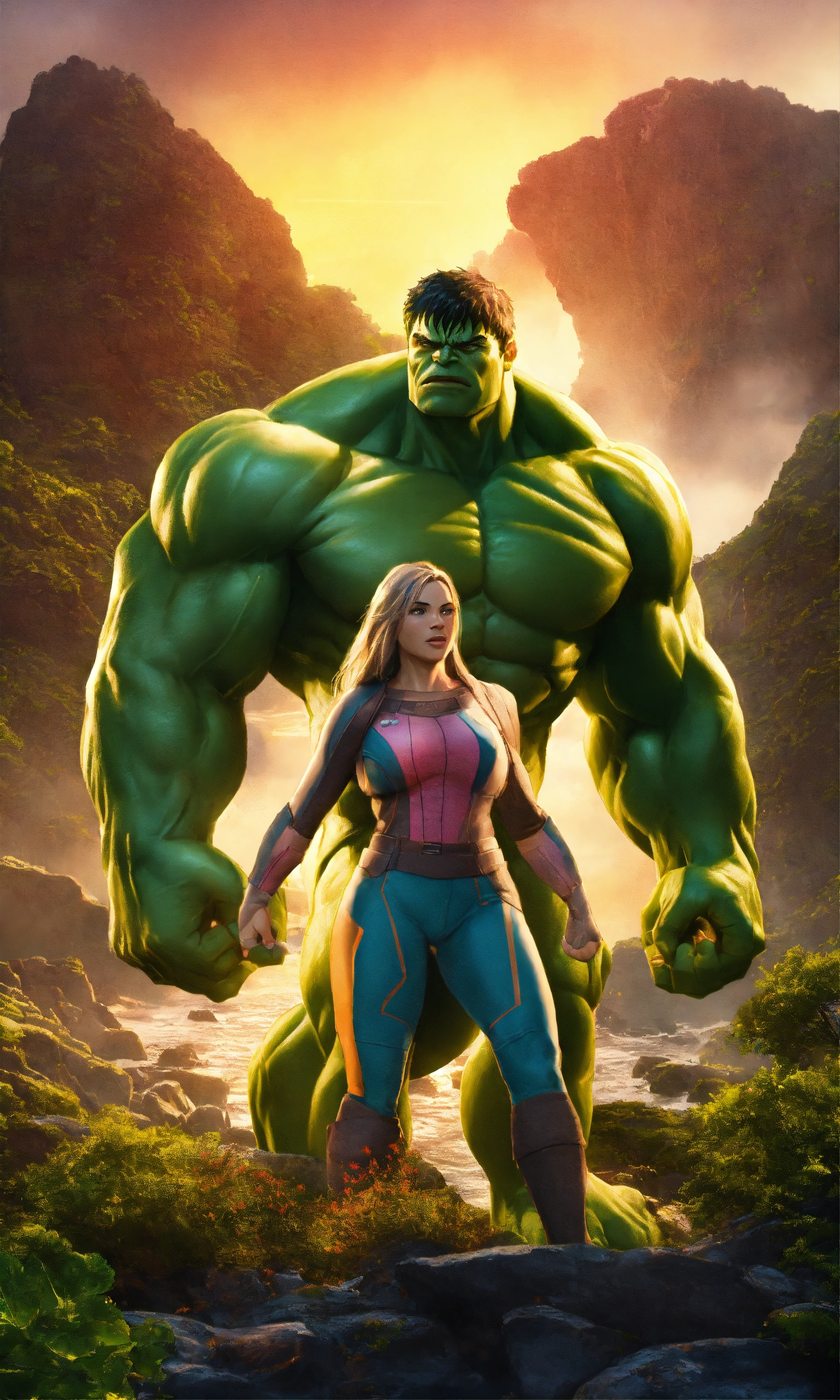 Lexica - Hulk with his Hulk girlfriend in the multiverse, nature ...