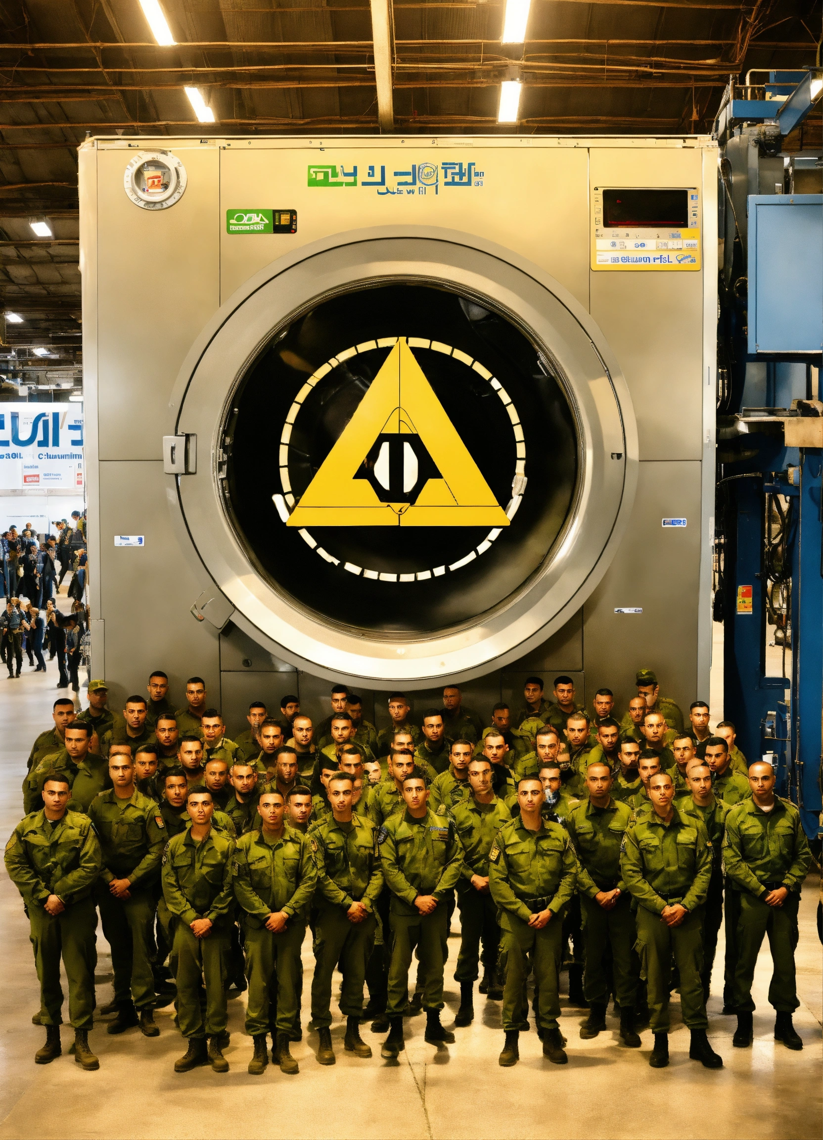 Lexica - Thousands of IDF soldiers stand in line in front of a very huge industrial washing ...