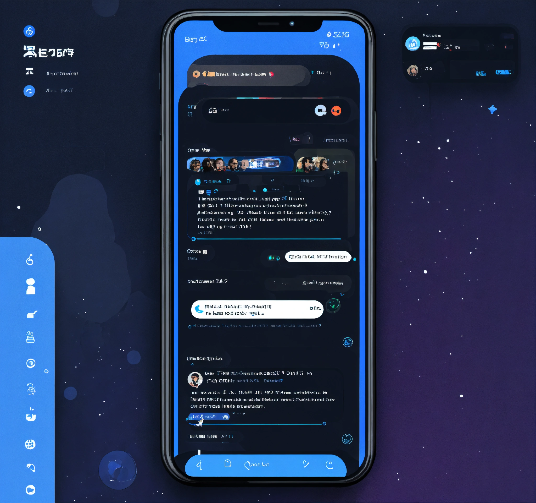 Lexica - Chat GPT, Open AI blue black ux/ui