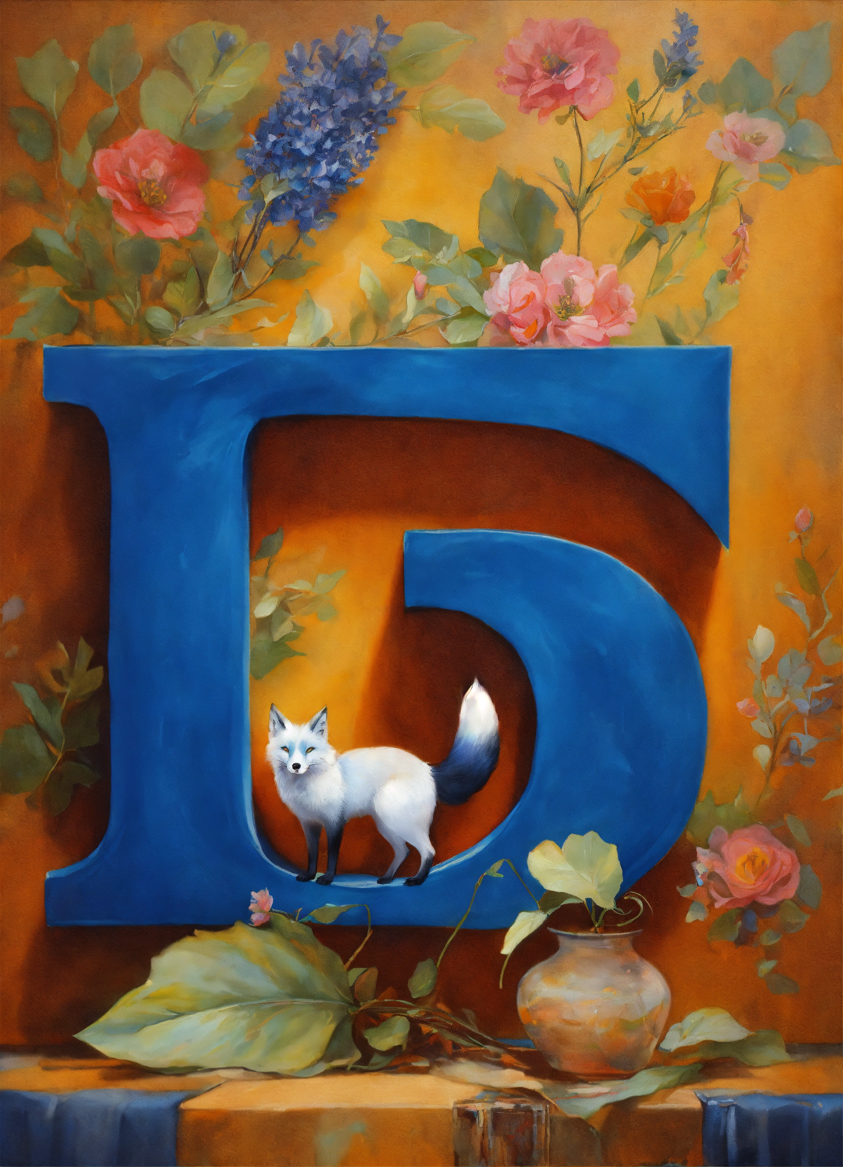 Lexica - Indigo fox inside the letter B, hyperrealistic, painterly ...