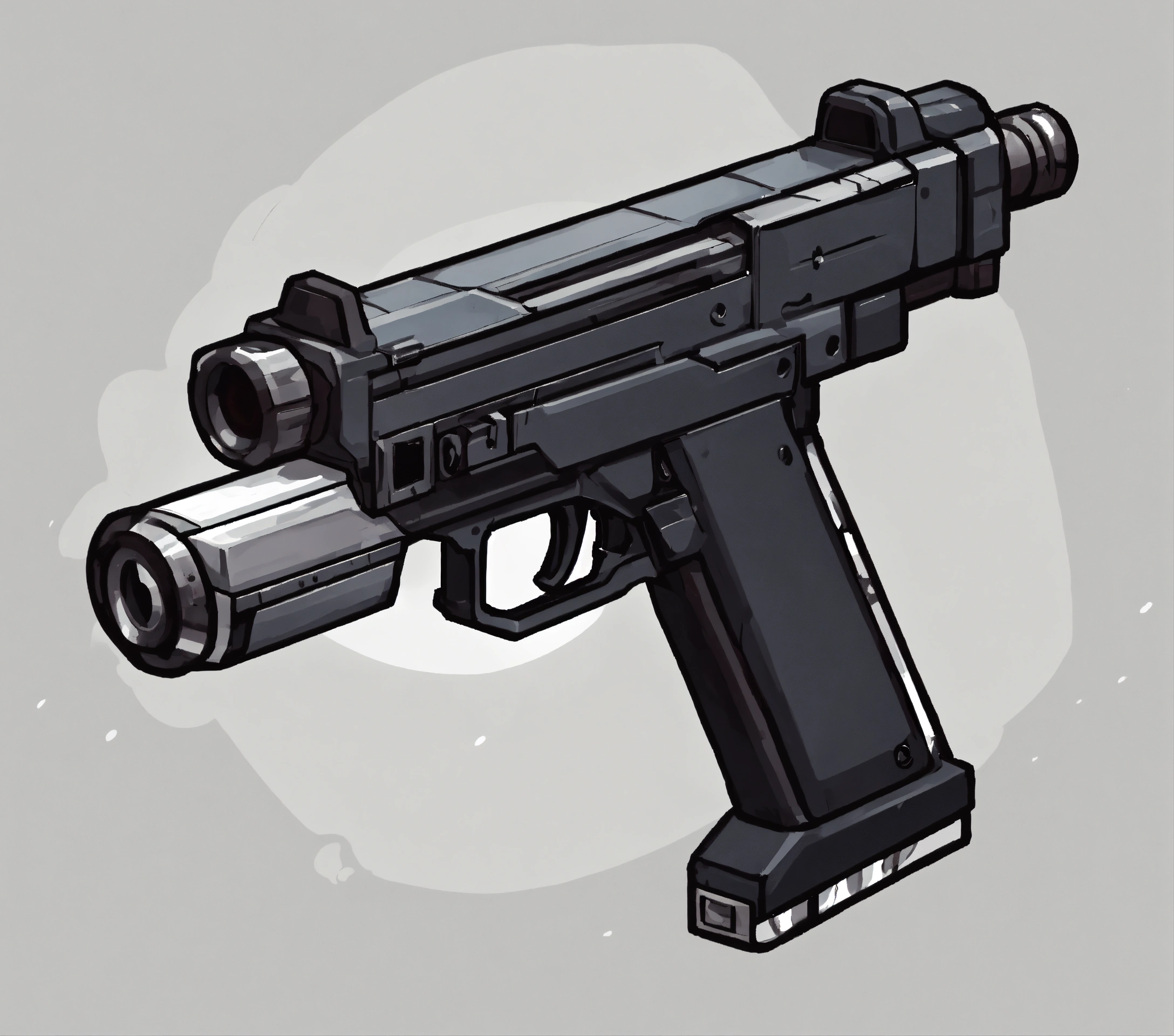 Lexica - A pistol or gun, for a 2d platformer game cute, black and ...