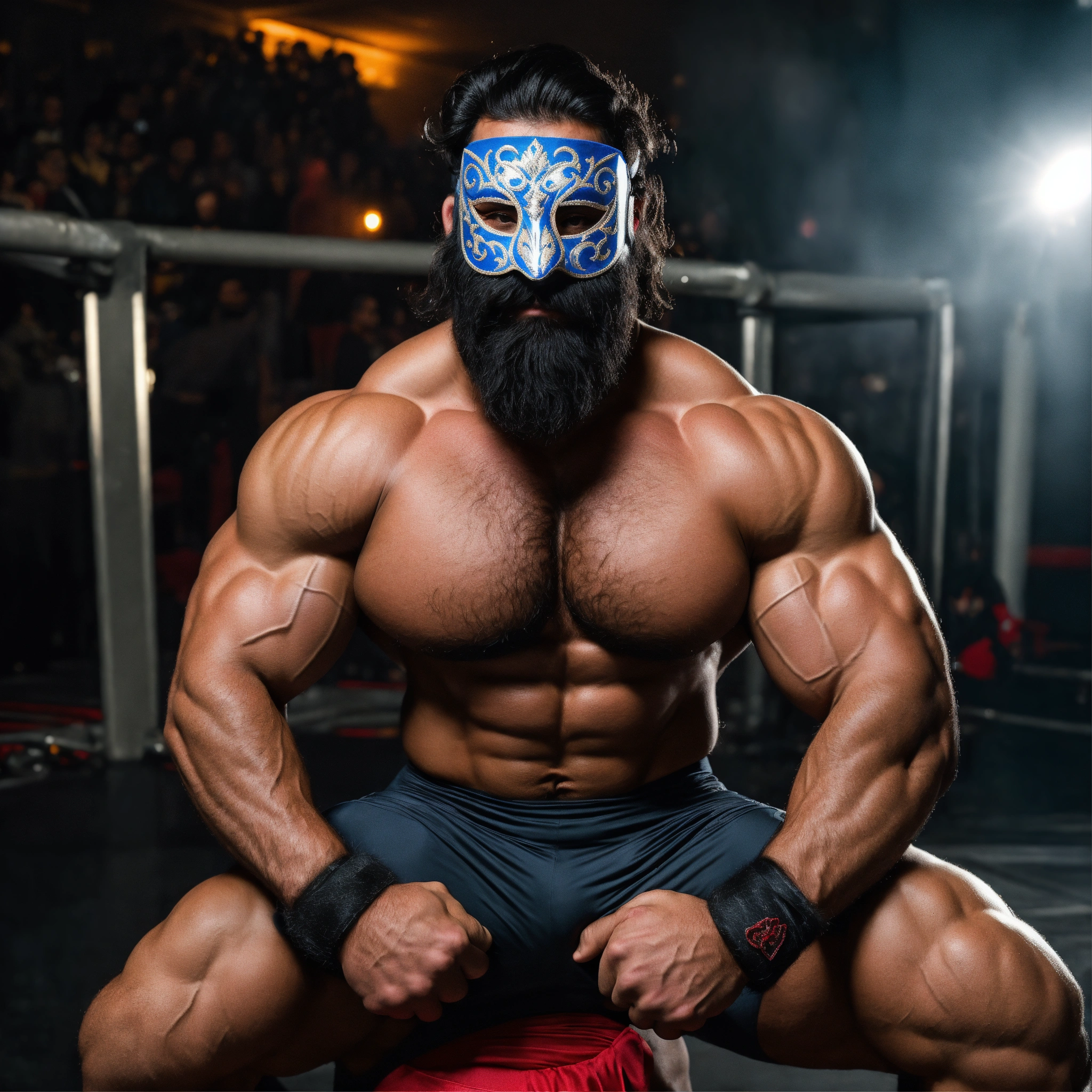 Lexica - 30-year-old hairy Afghan man with big muscles, big bodybuilder ...