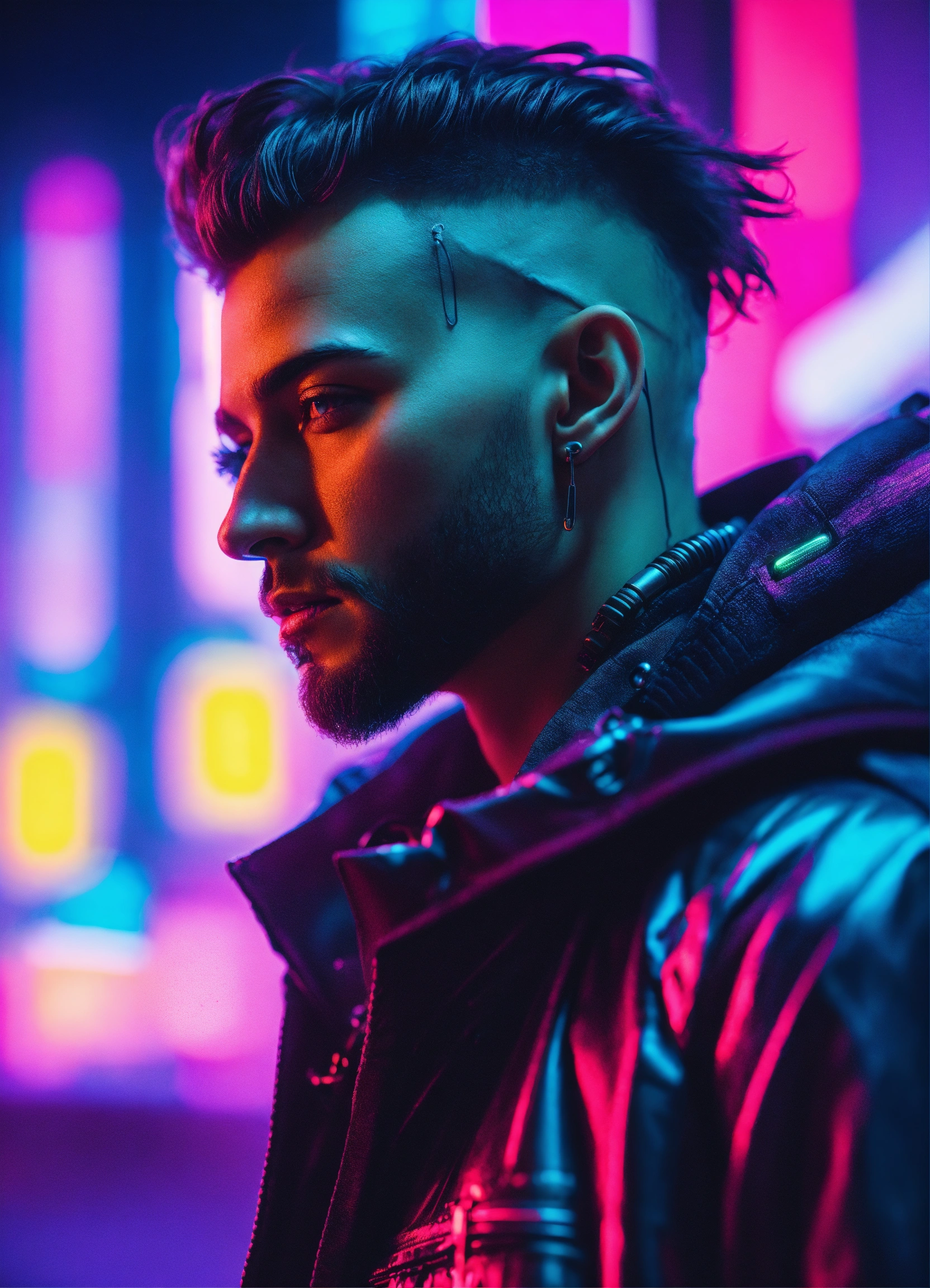 Lexica - Cinematic photography cyberpunk style male visionary leader ...