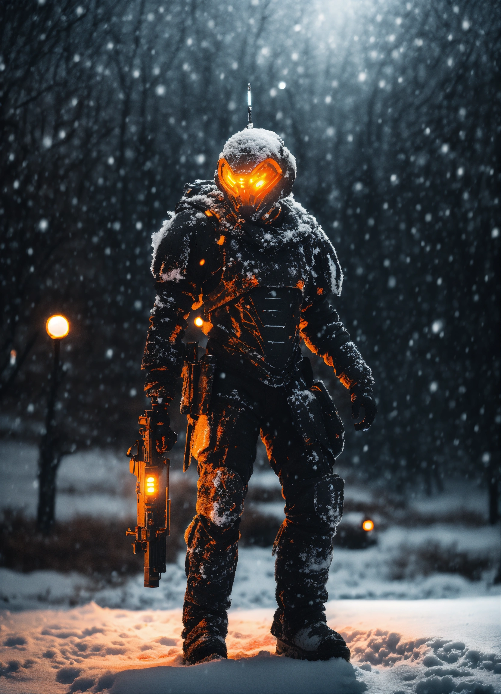 Lexica - A alien soldier monster , distant full body portrait in a ...