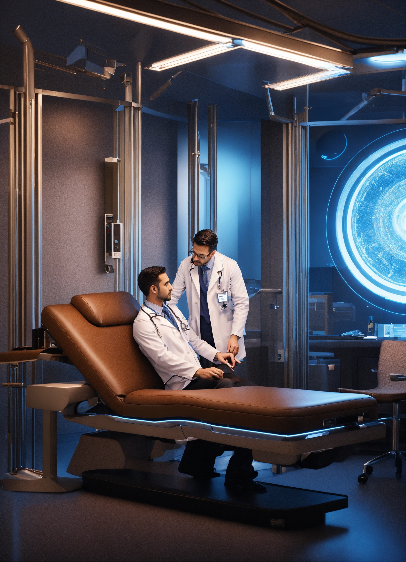 Lexica - A realistic scene of a handsome doctor attending to a patient ...