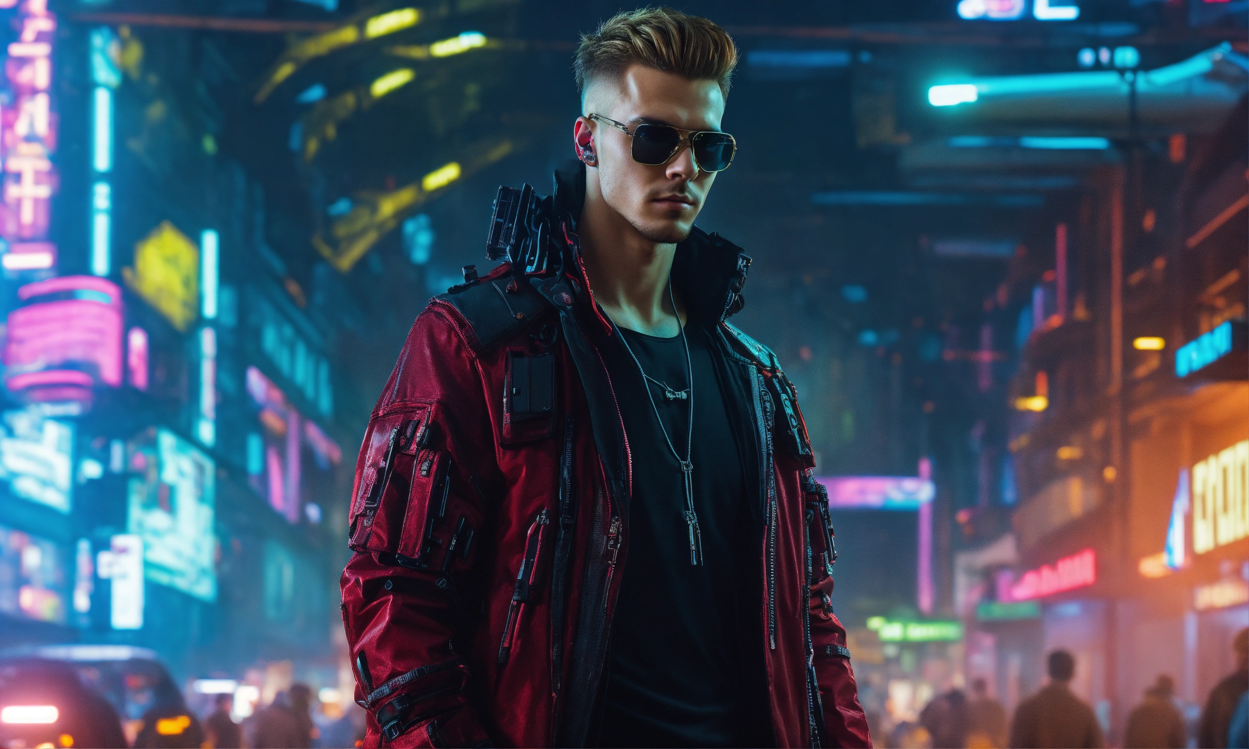 Lexica - Cyberpunk style, handsome guy in cyber punk city, Ukraine, in ...