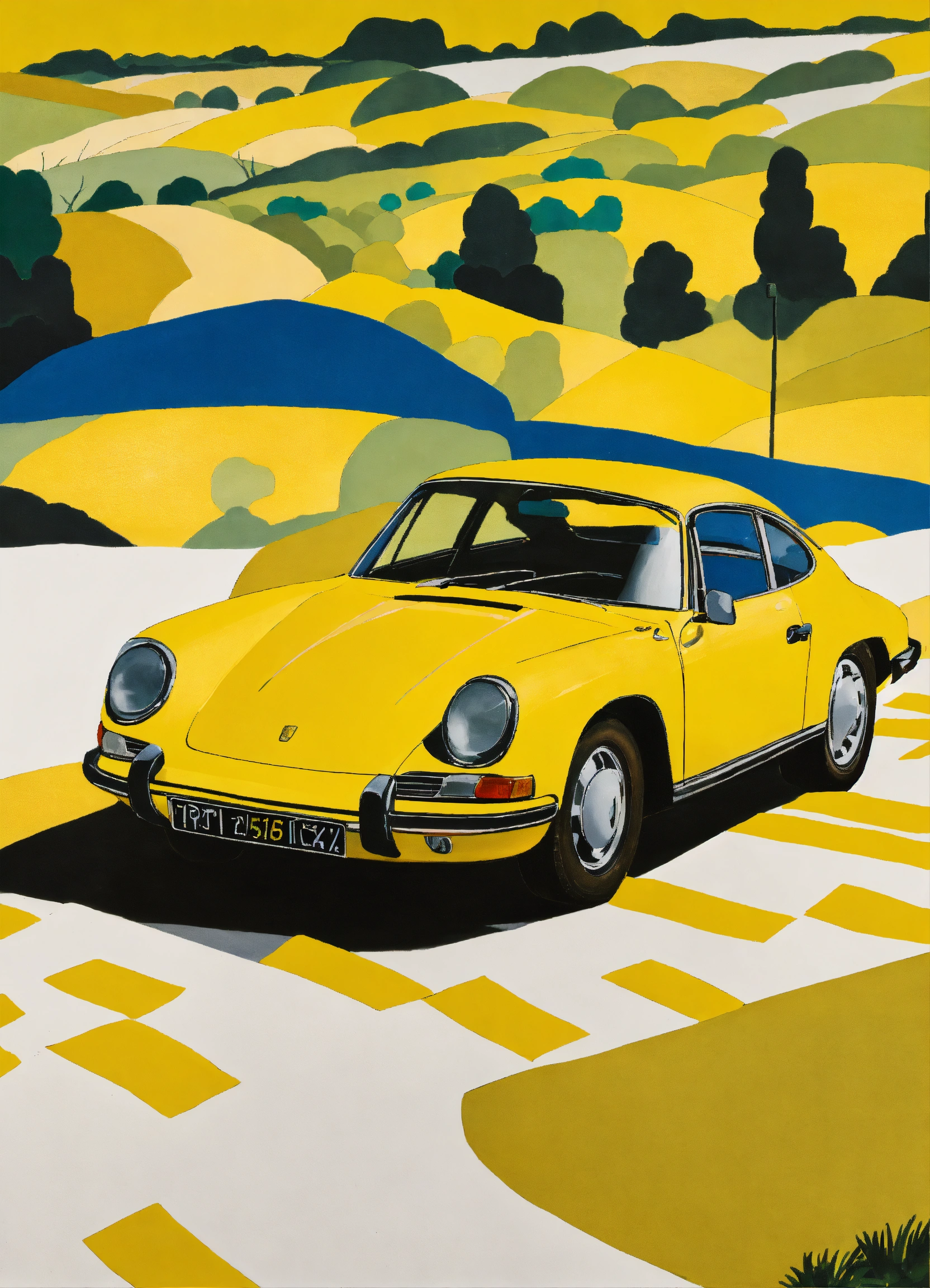 Lexica - Flat paper collage by Henri Matisse depicting a car like ...