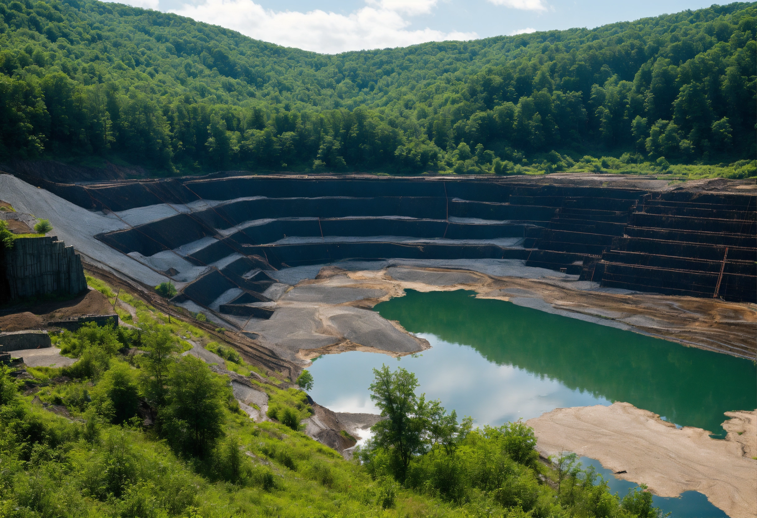 Lexica - Pennsylvania Slate Quarry looking ominus and partly flooded ...