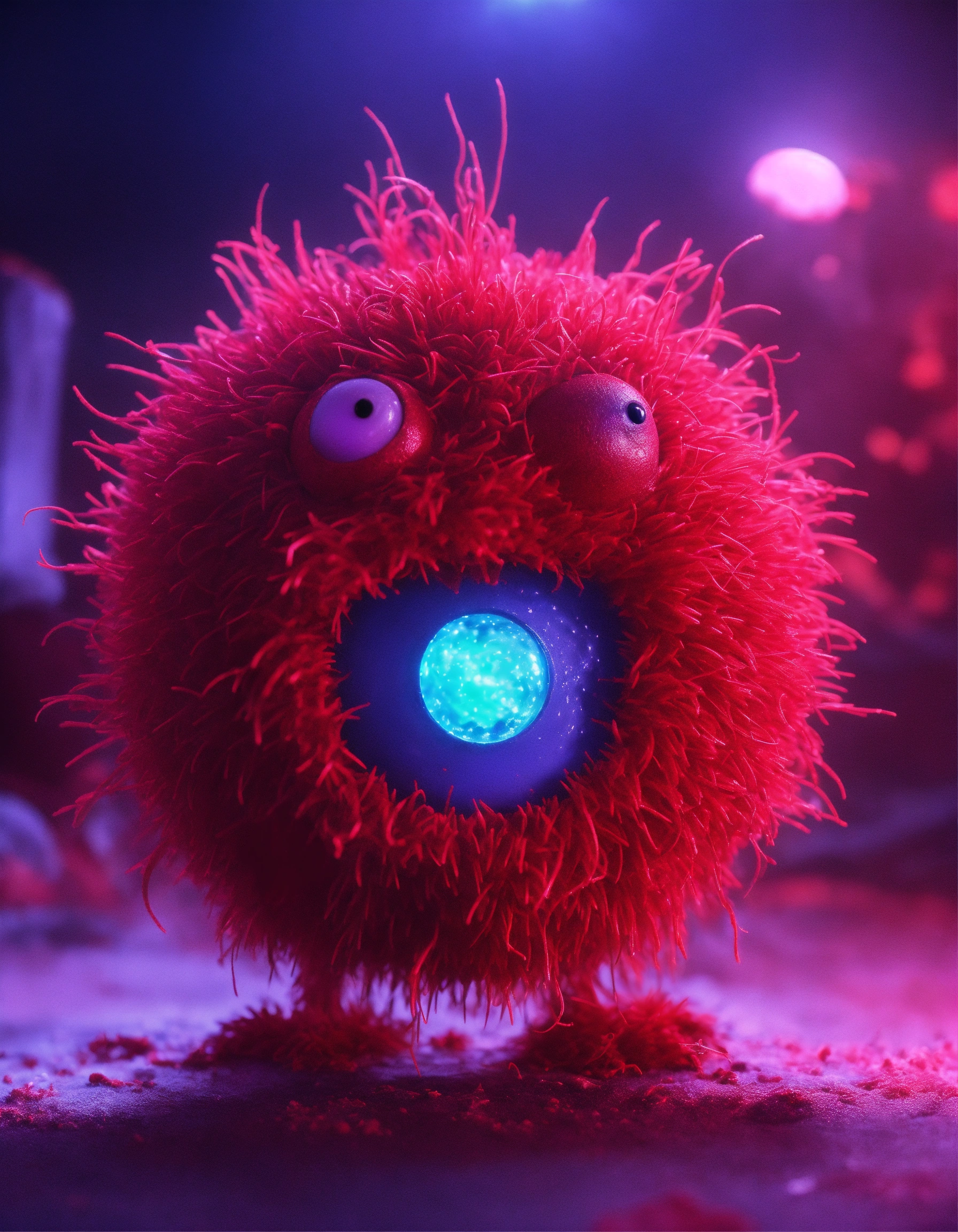 Lexica - CGI! scary looking red germ monster character. Highly detailed ...