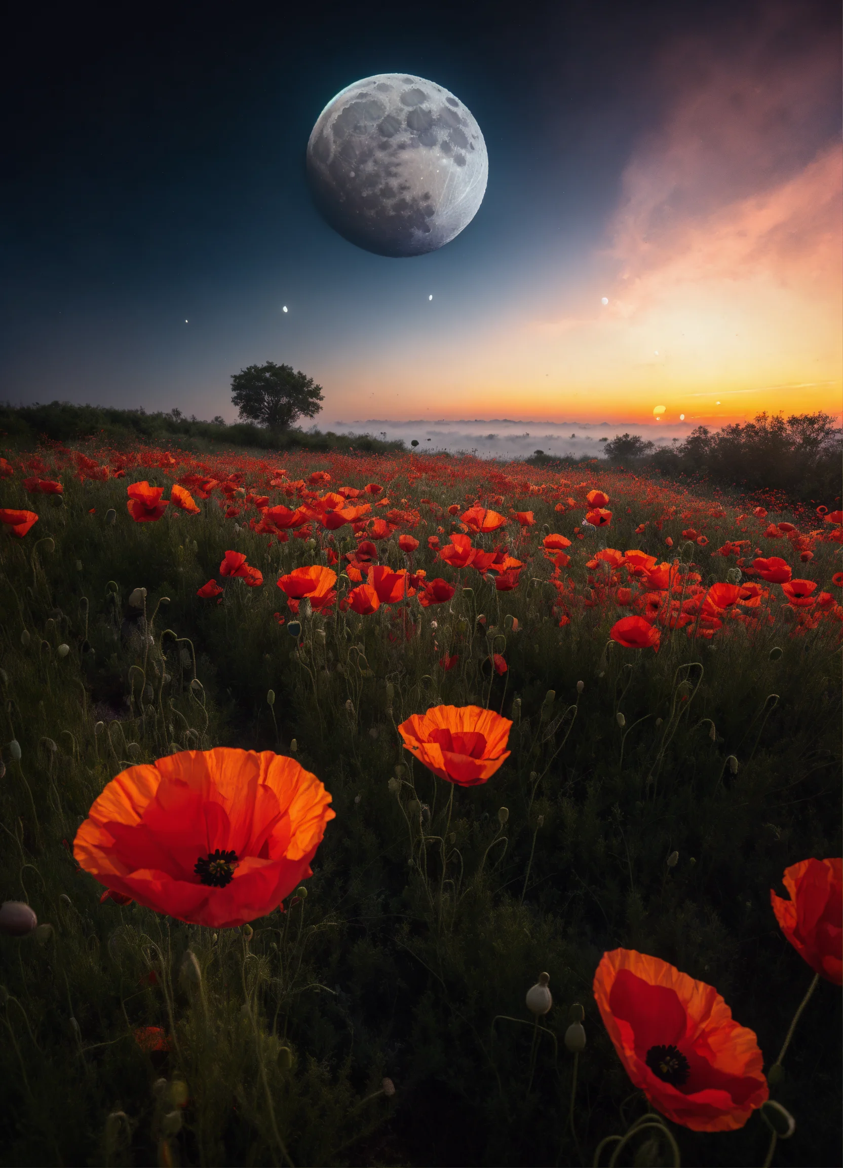 Lexica - A digital photograph of big moon, view from Earth trough a ...