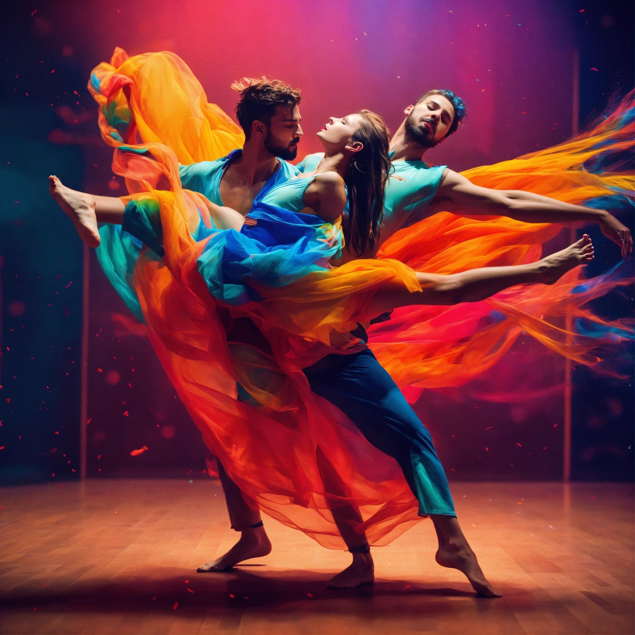 Lexica - Colorful art of crazy male and female contemporary dance 8k ...