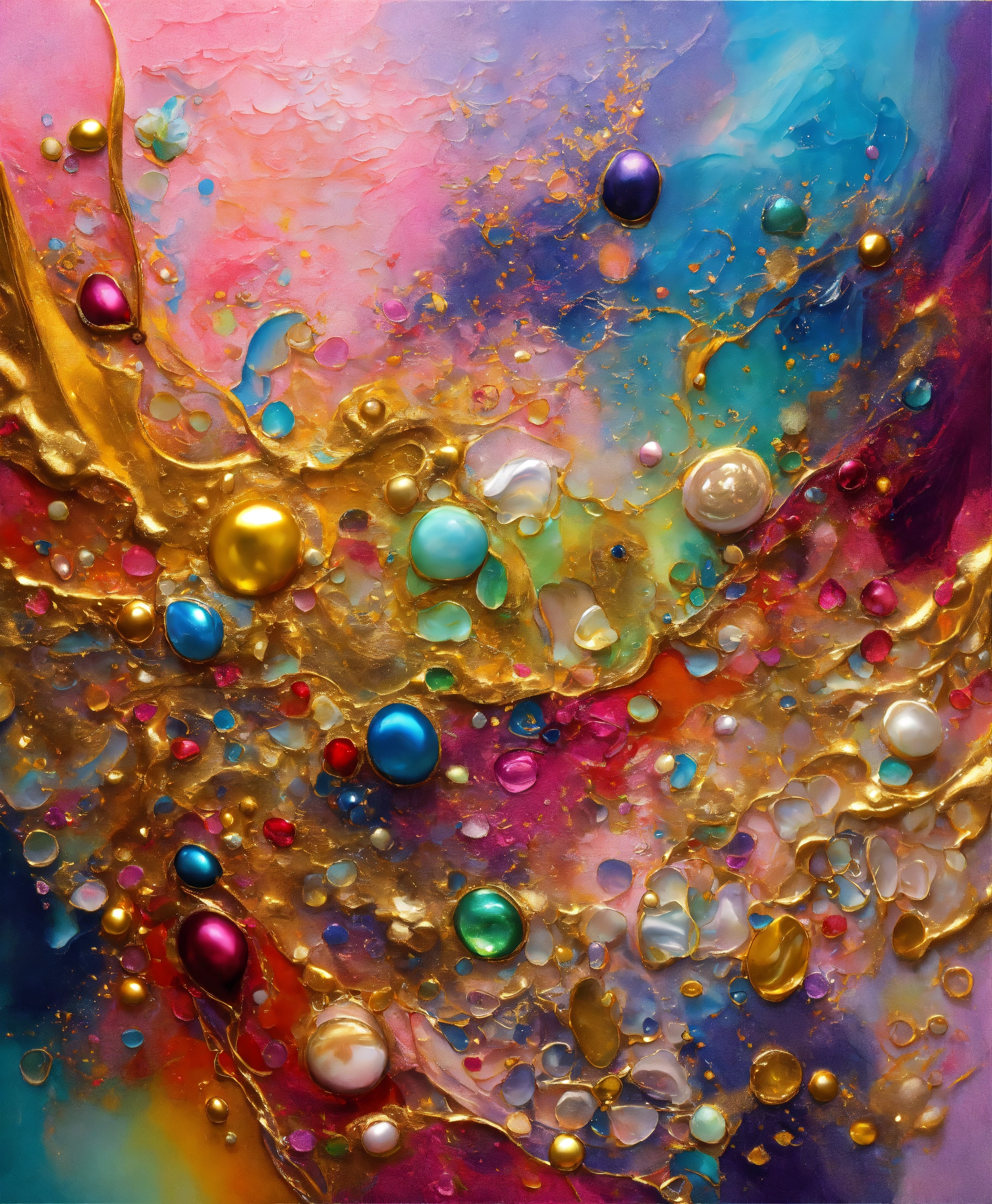 Lexica - Colorful abstract painting oil and water complex complicated ...