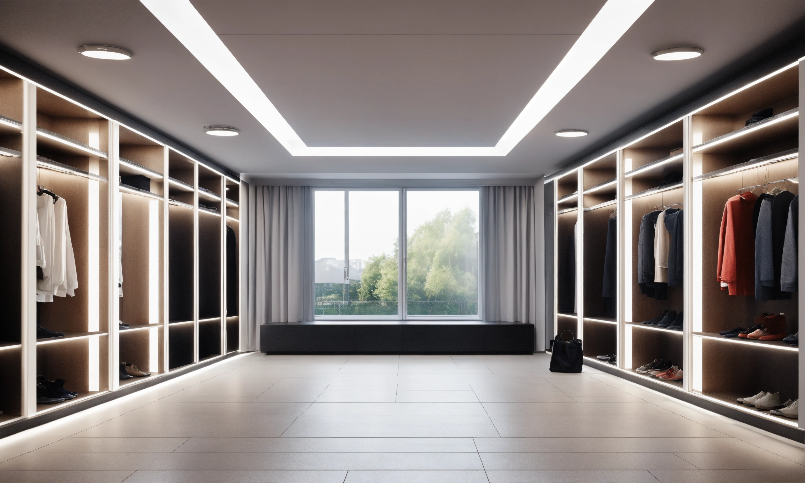 Lexica - A modern and clean white design of a dressing rooms, big ...