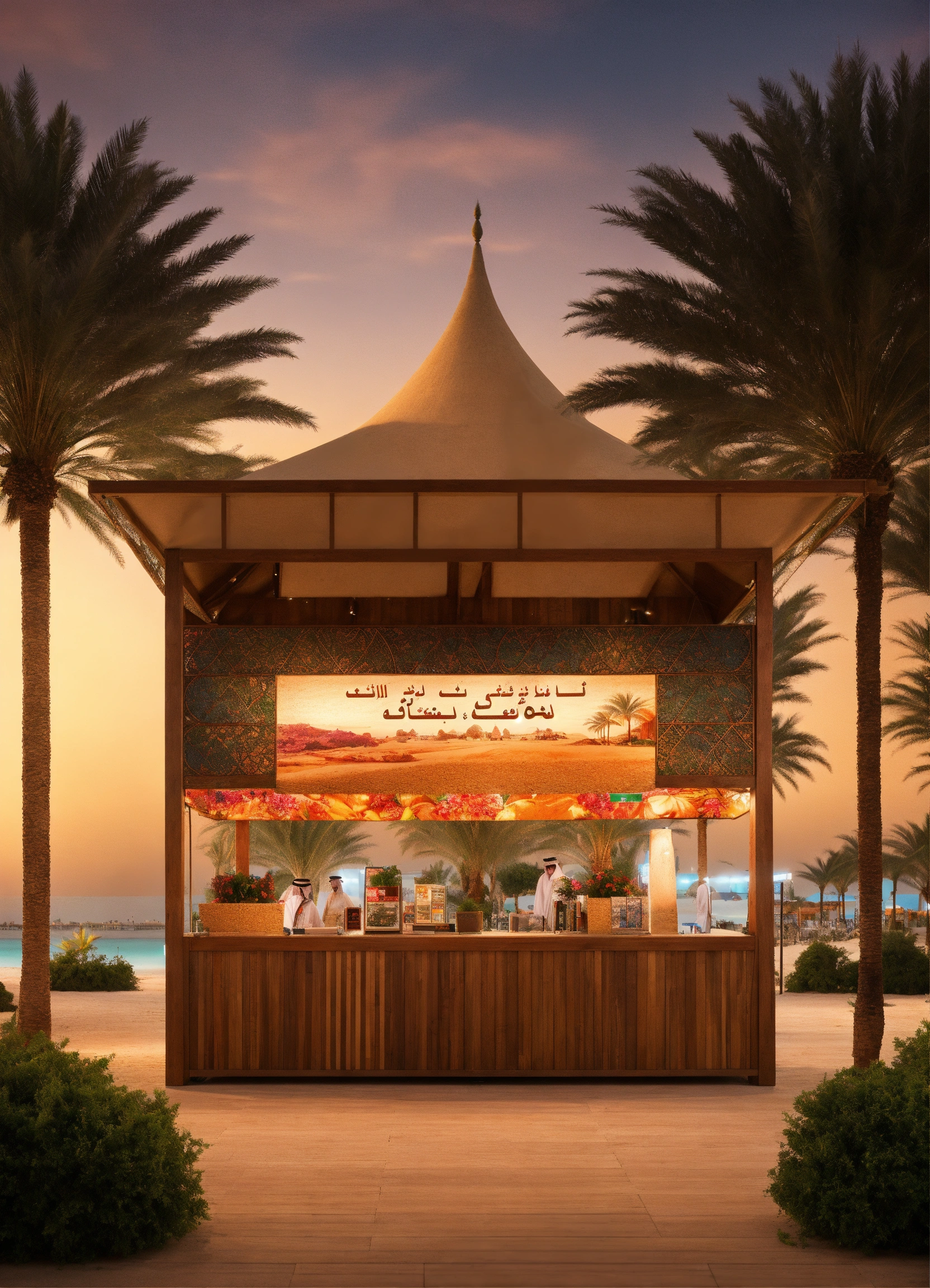 Lexica - Visualize a ticket kiosk in vibrant scene at the 'Taste of ...