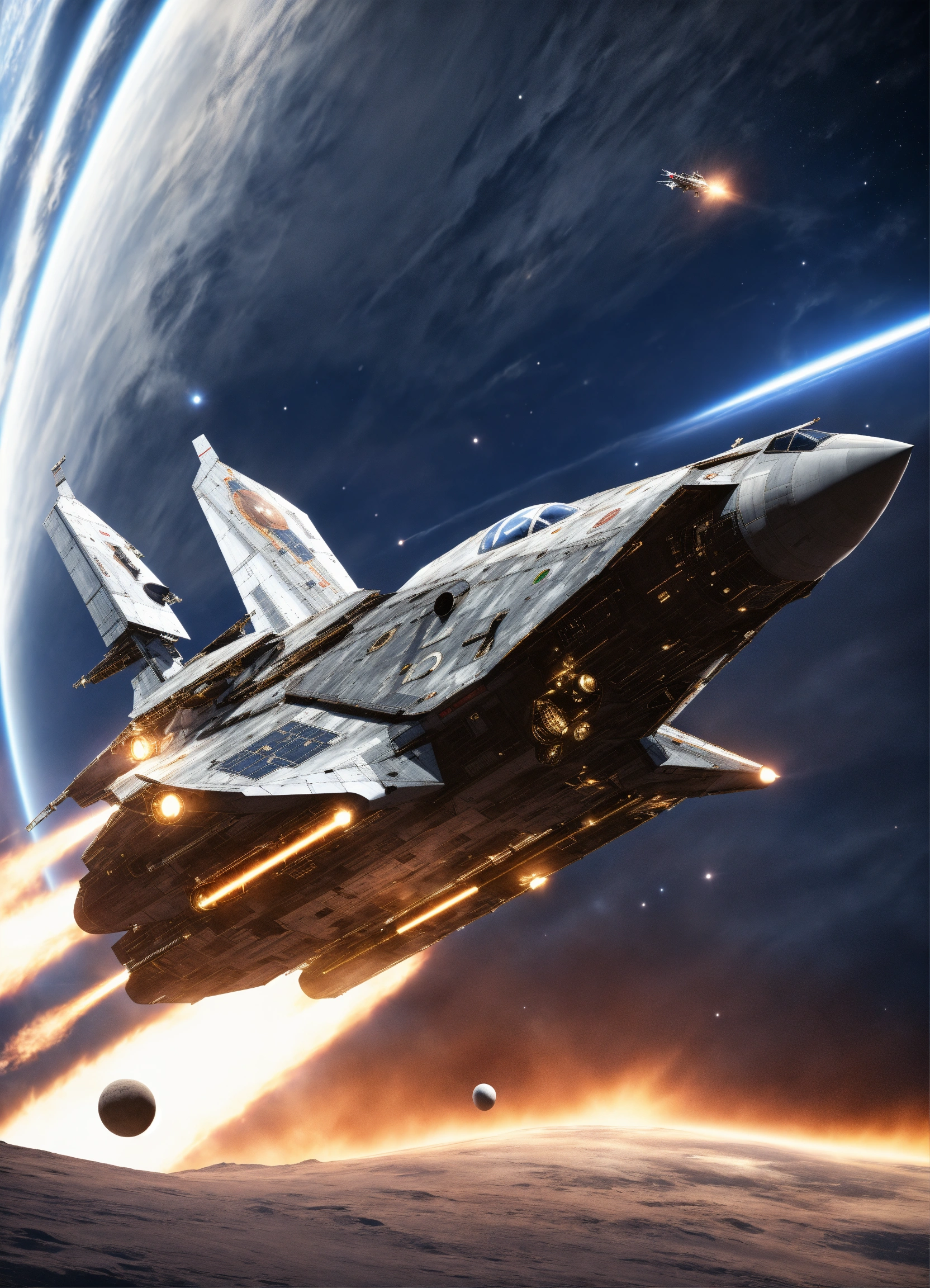 Lexica - Ultra realistic photo of a highly advanced space fighter