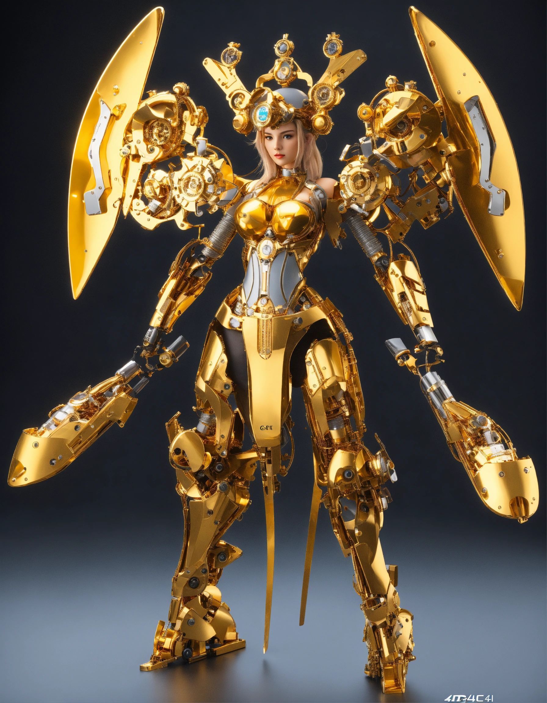 Lexica - Mechanical goddess, golden, gorgeous, quad HD, cfg scale 40