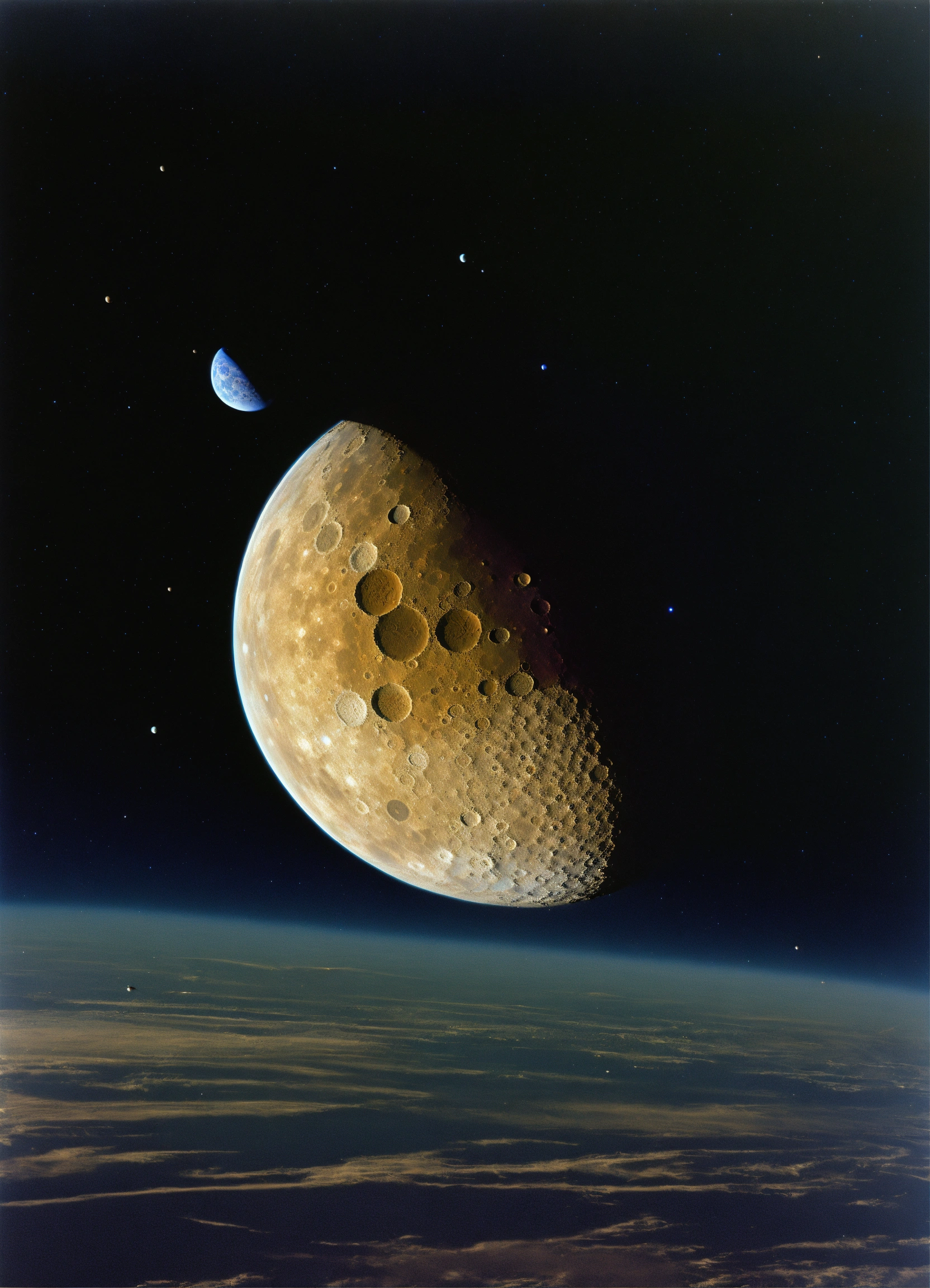Lexica - Planet mercury with mariner 10 in orbit