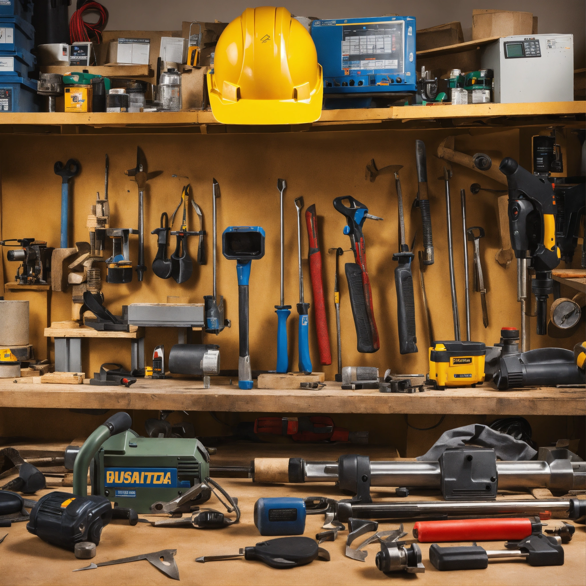 Lexica - A photo of a variety of industrial tools and equipment. The ...