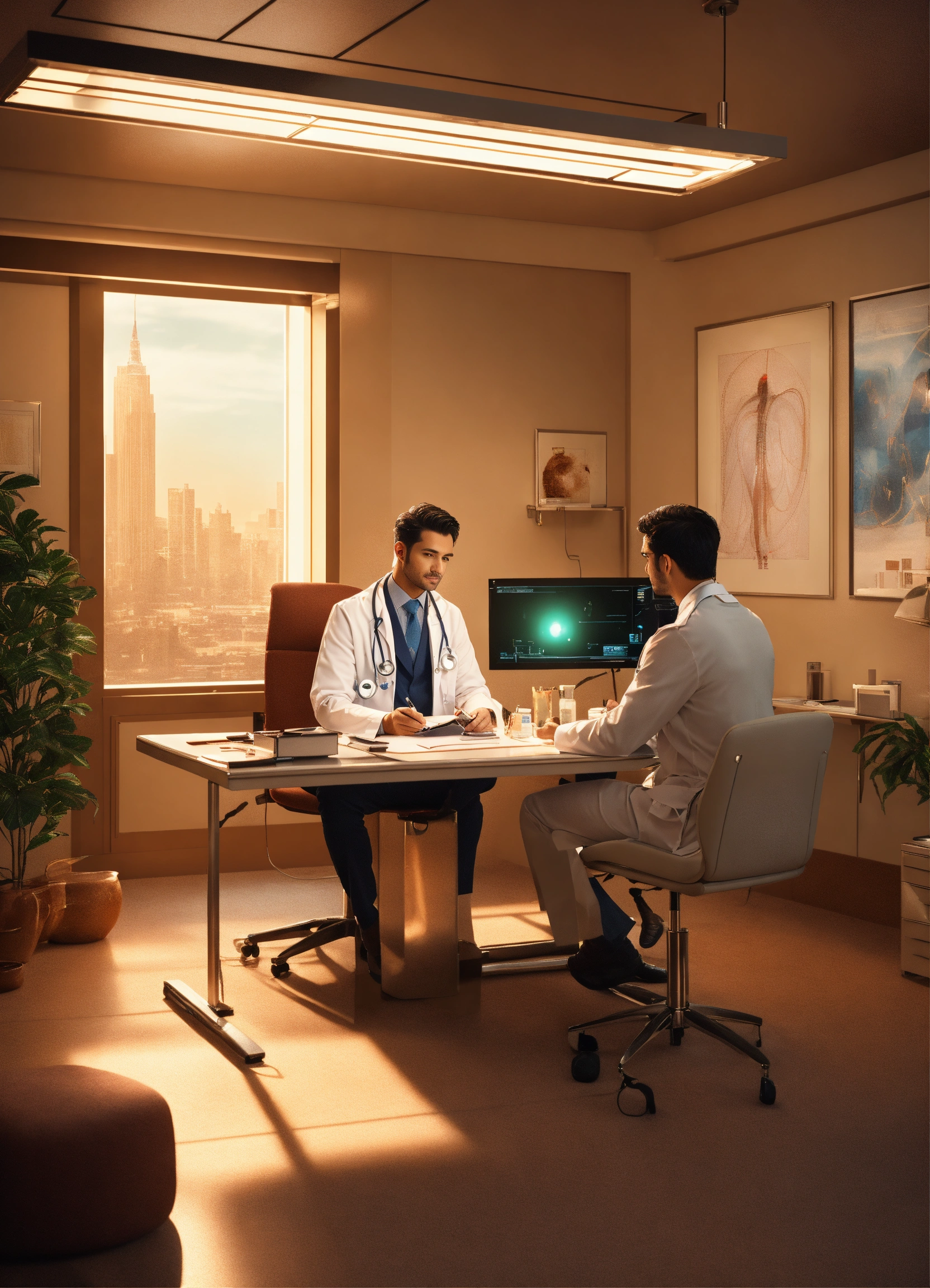 Lexica - A realistic scene of a handsome doctor attending to a patient ...