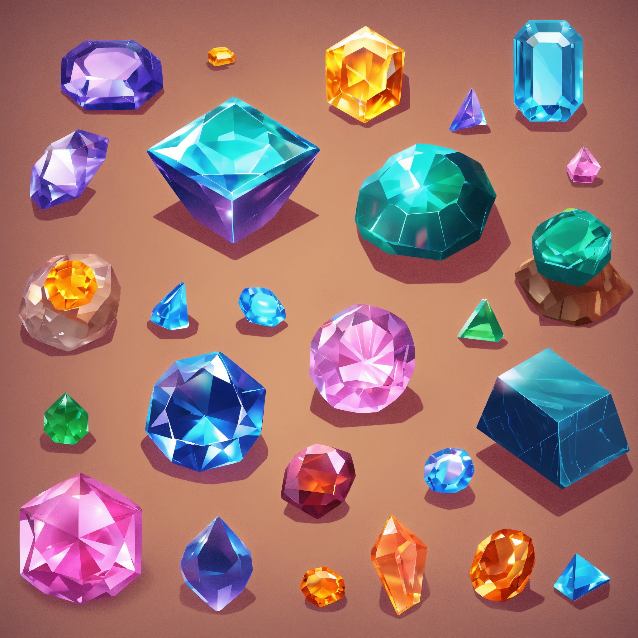 Lexica - Gemstone realistic style isometric for mobile game